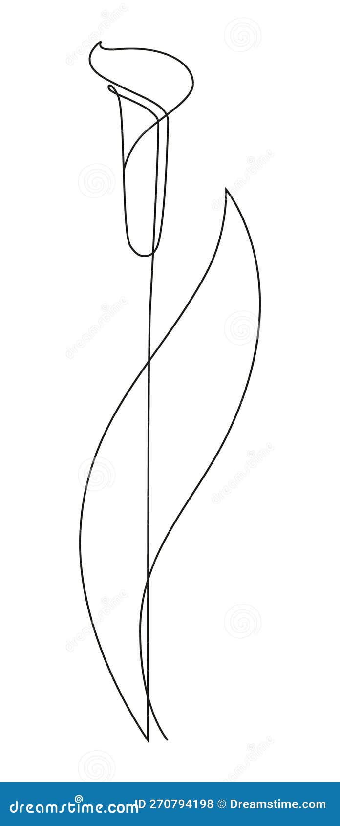 Flower Line Art. Minimalist Outline Pattern. Single Line Design Stock ...