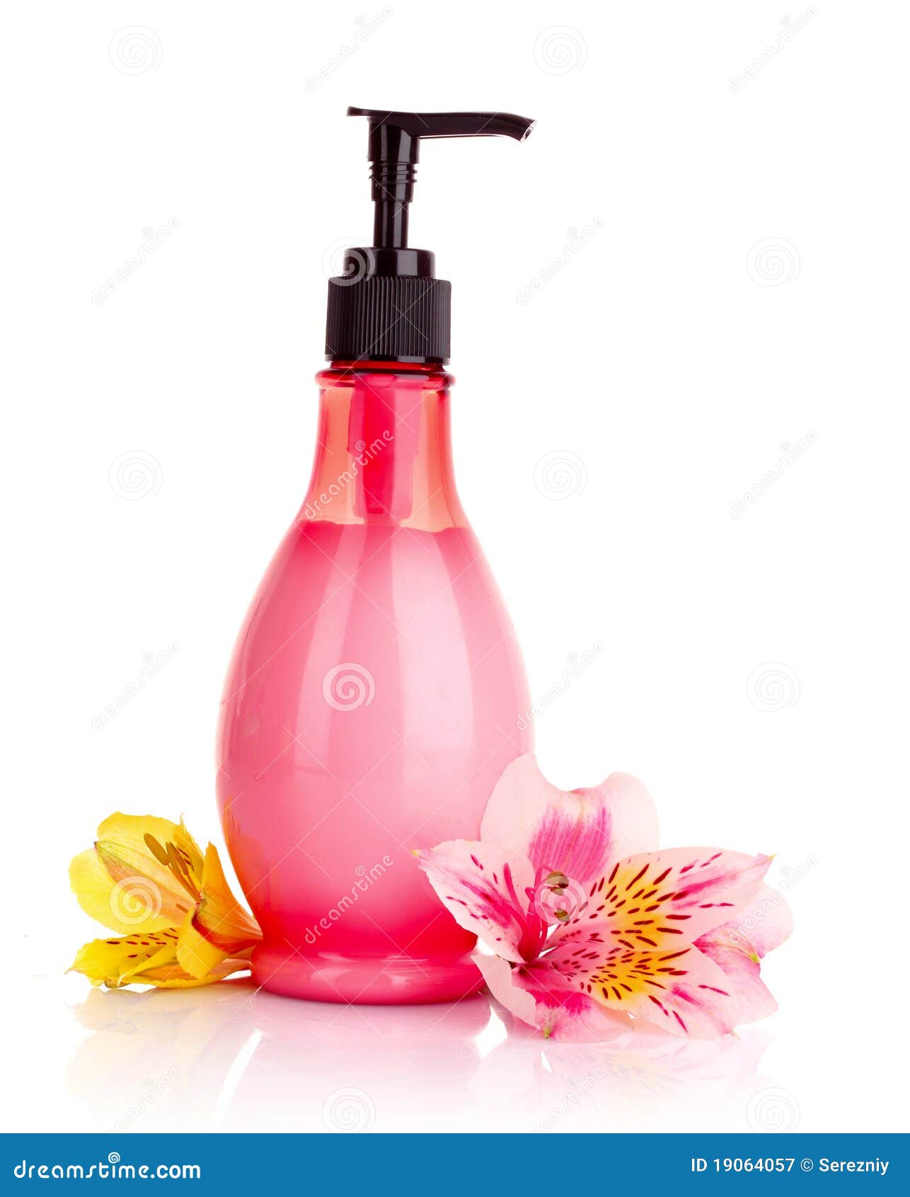 Flower and Liquid Soap Isolated Stock Image - Image of flower ...