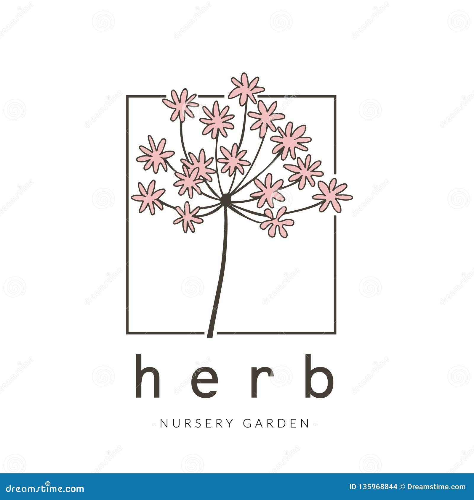 Floral Design for Nursery Logo Concept Stock Illustration ...