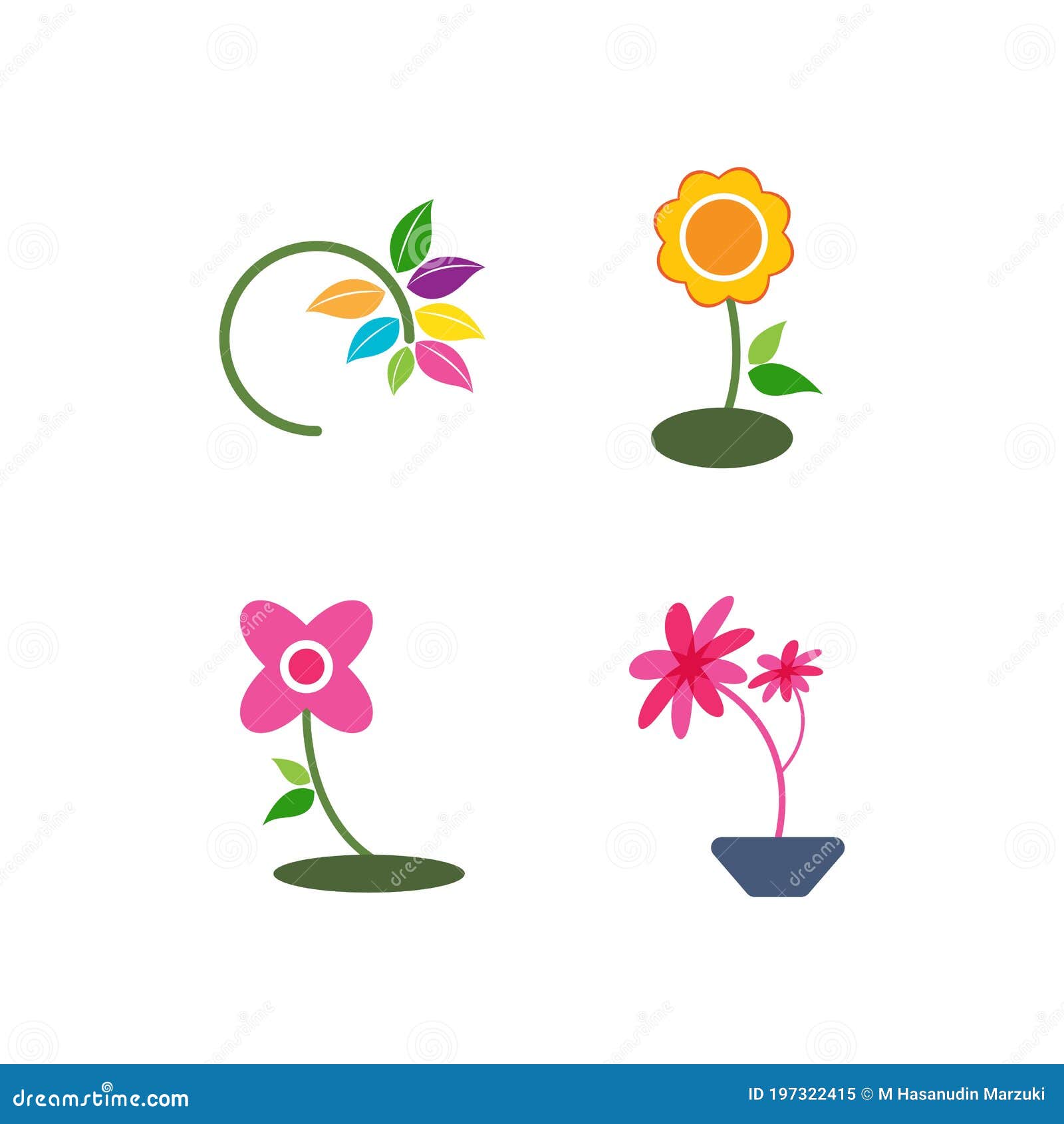 Flower logo template stock vector. Illustration of beautiful - 197322415