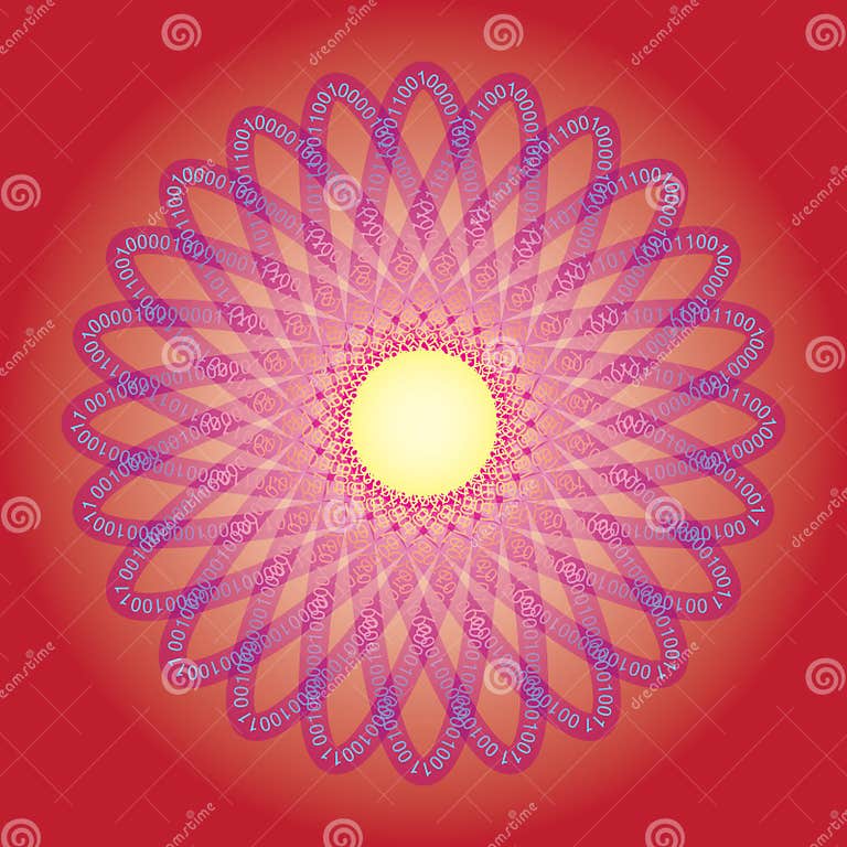 Flower made of binary code stock vector. Illustration of code - 29338645