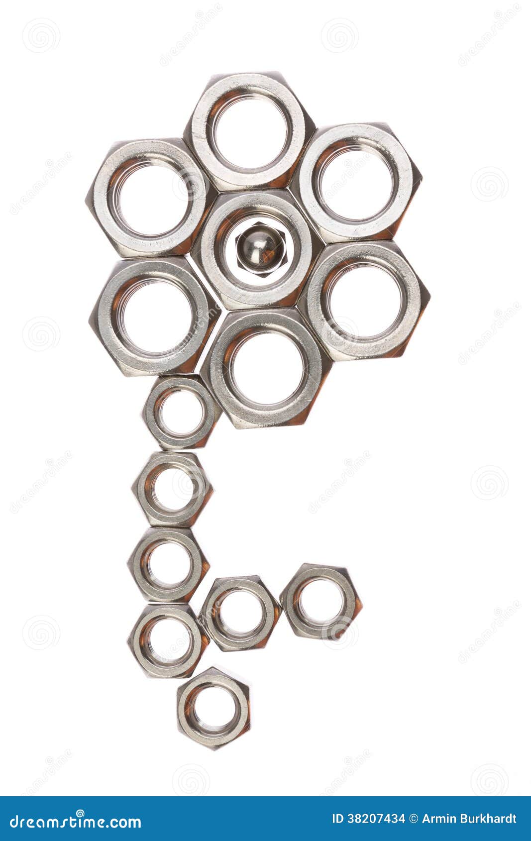Flower made of nuts stock photo. Image of craftsman, steel - 38207434