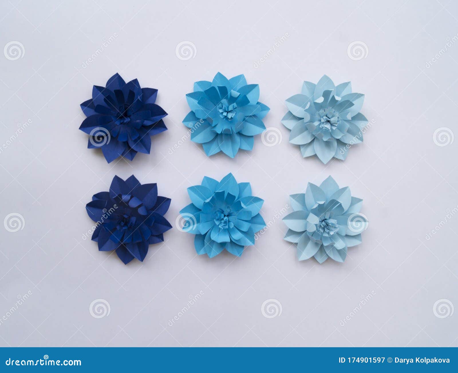 Flower Made of Paper. Blue and White Color Stock Image - Image of paper ...