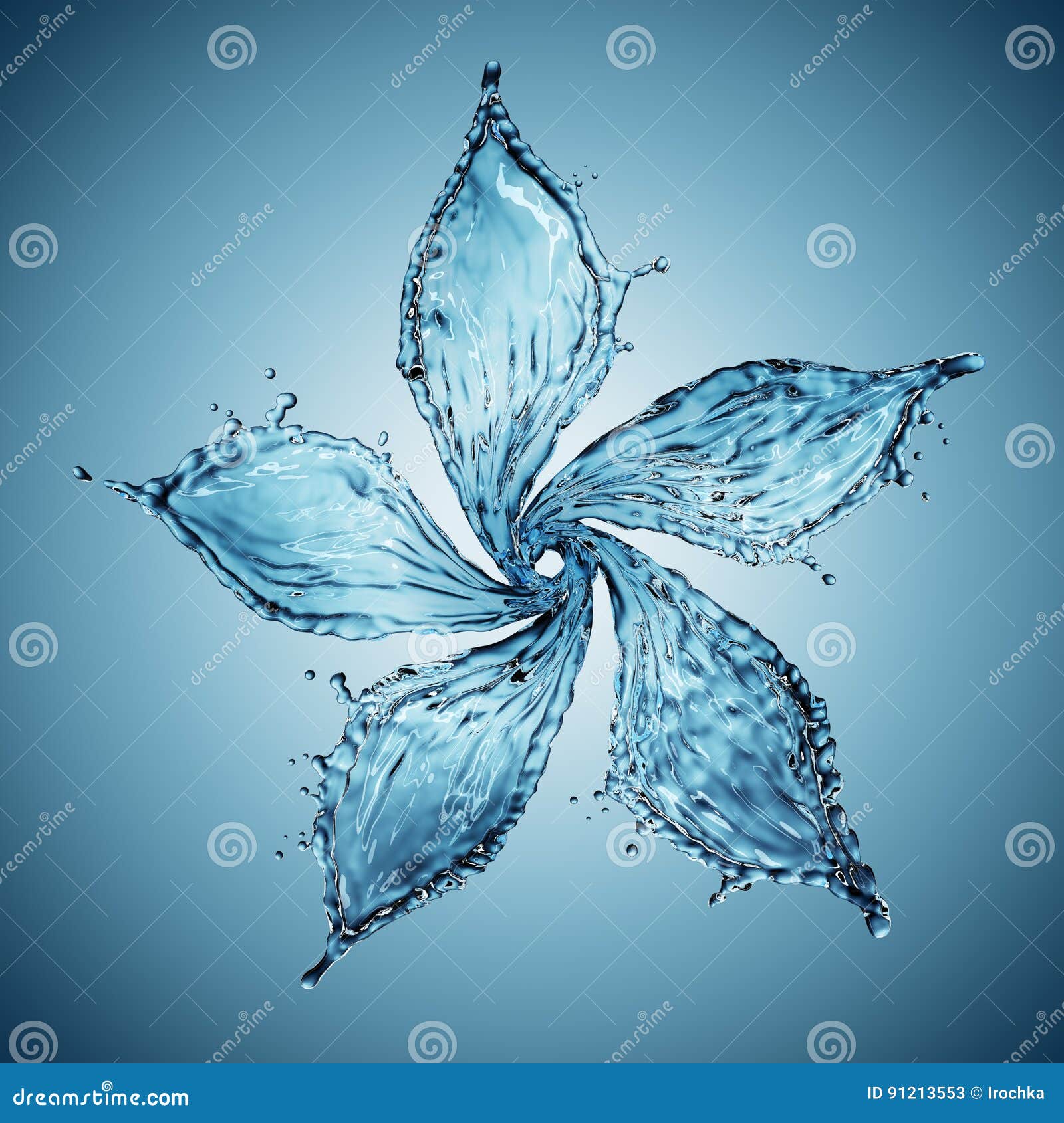 Flower Made of Water Splash Stock Illustration - Illustration of ...