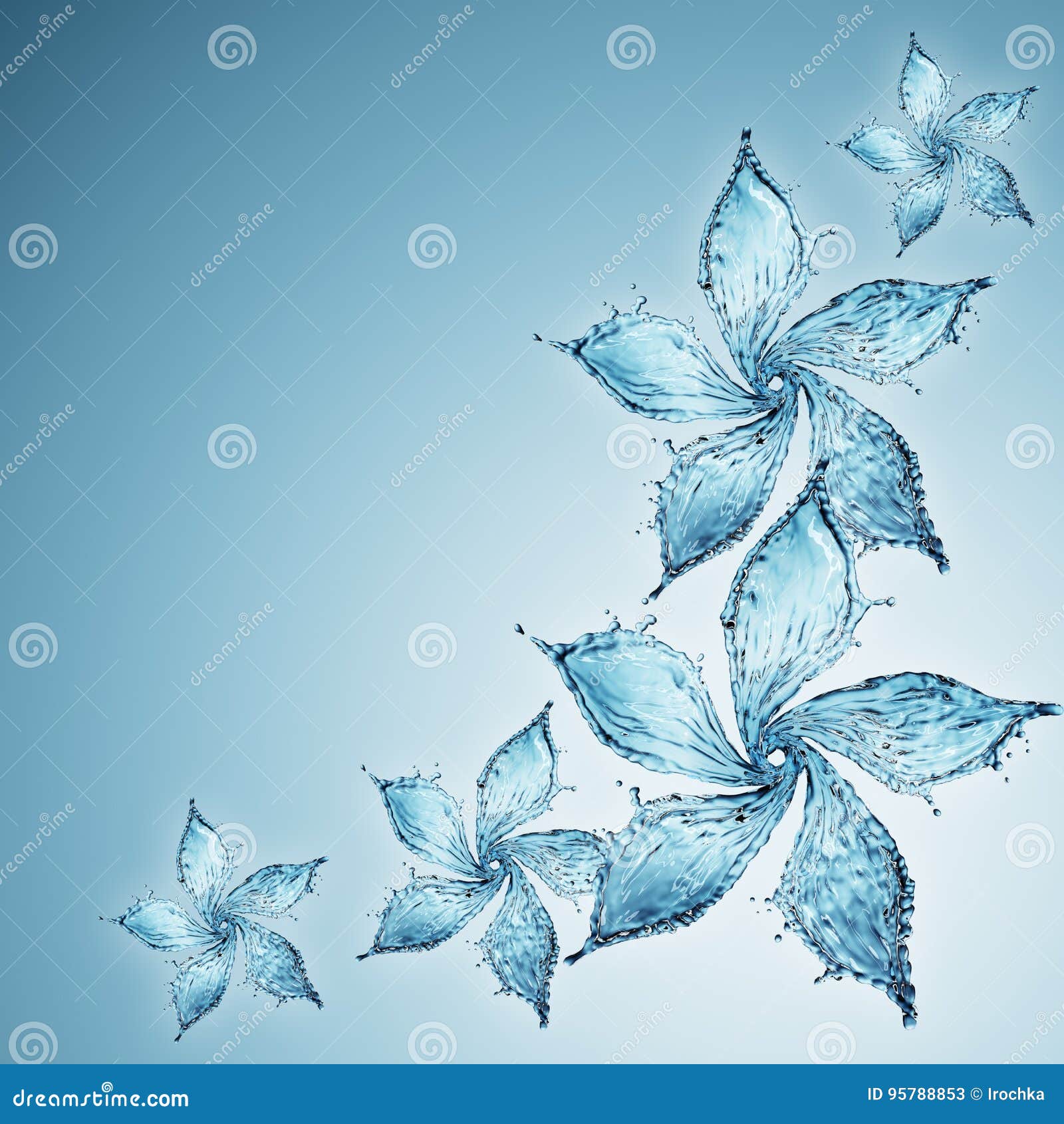 Flower Made of Water Splash Stock Illustration - Illustration of nature ...