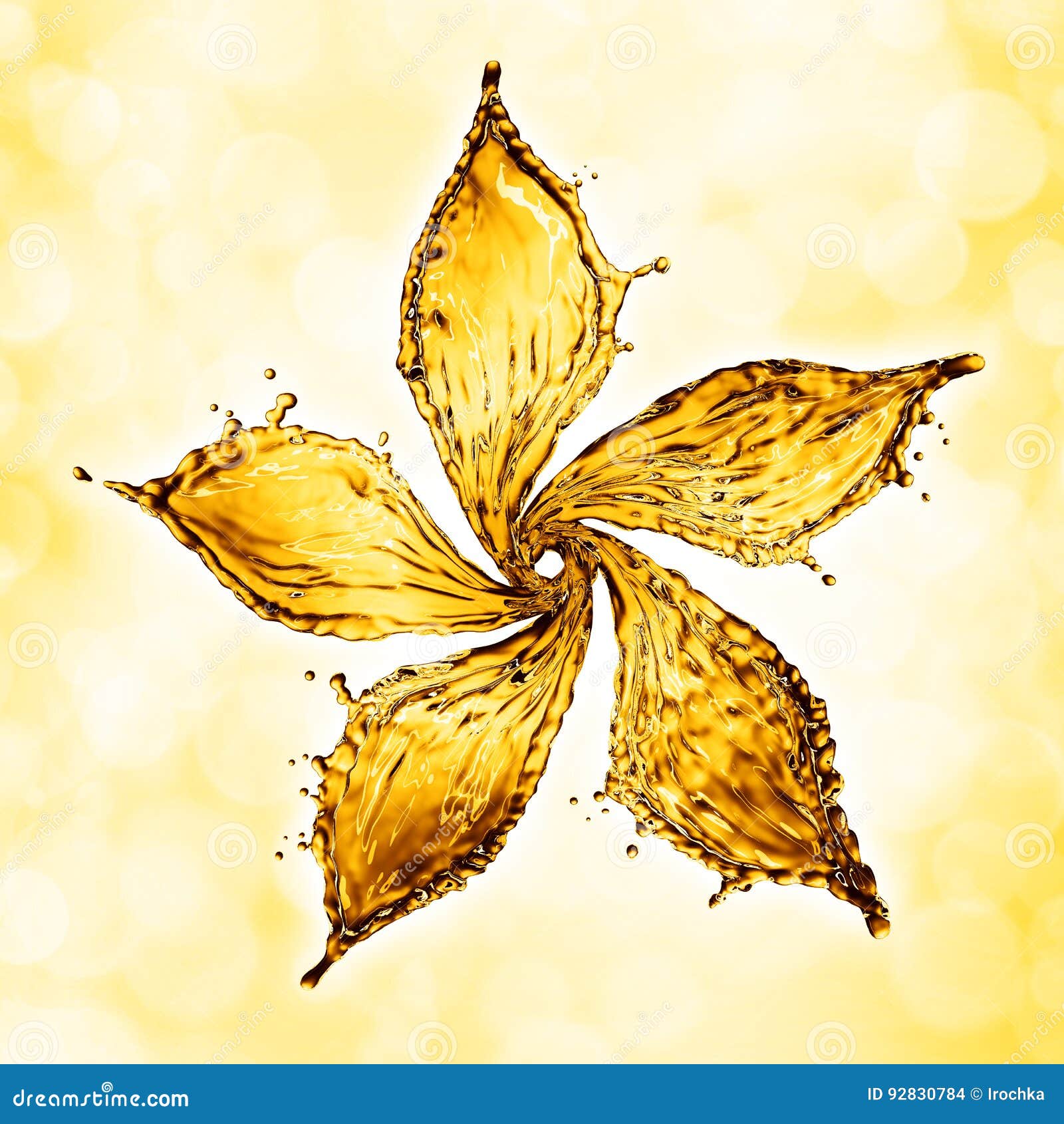 Flower Made of Water Splash of Yellow Color Stock Illustration ...