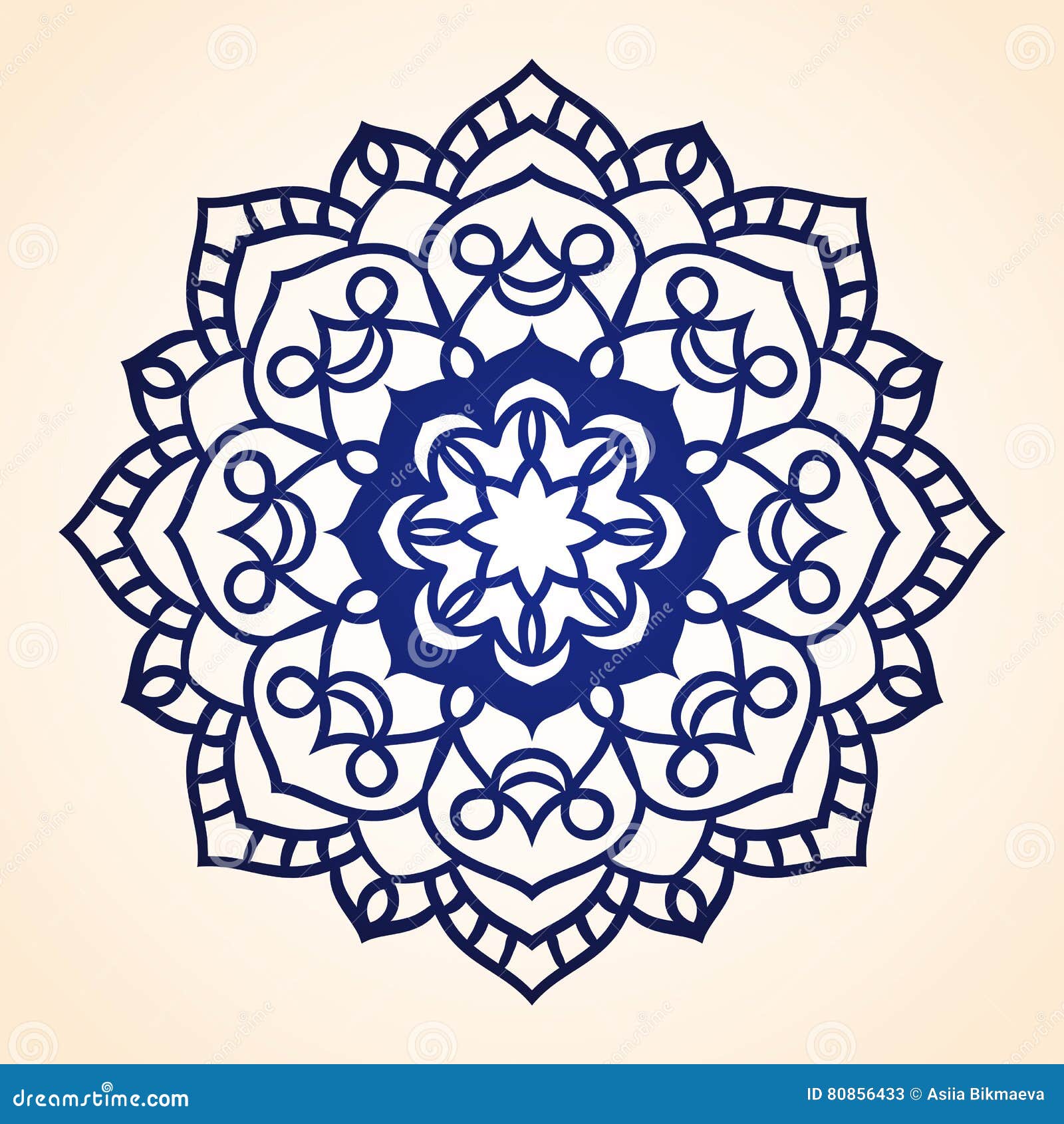 Flower Mandala. Ethnic Pattern. Round Mandala of Lines. Vector L Stock ...
