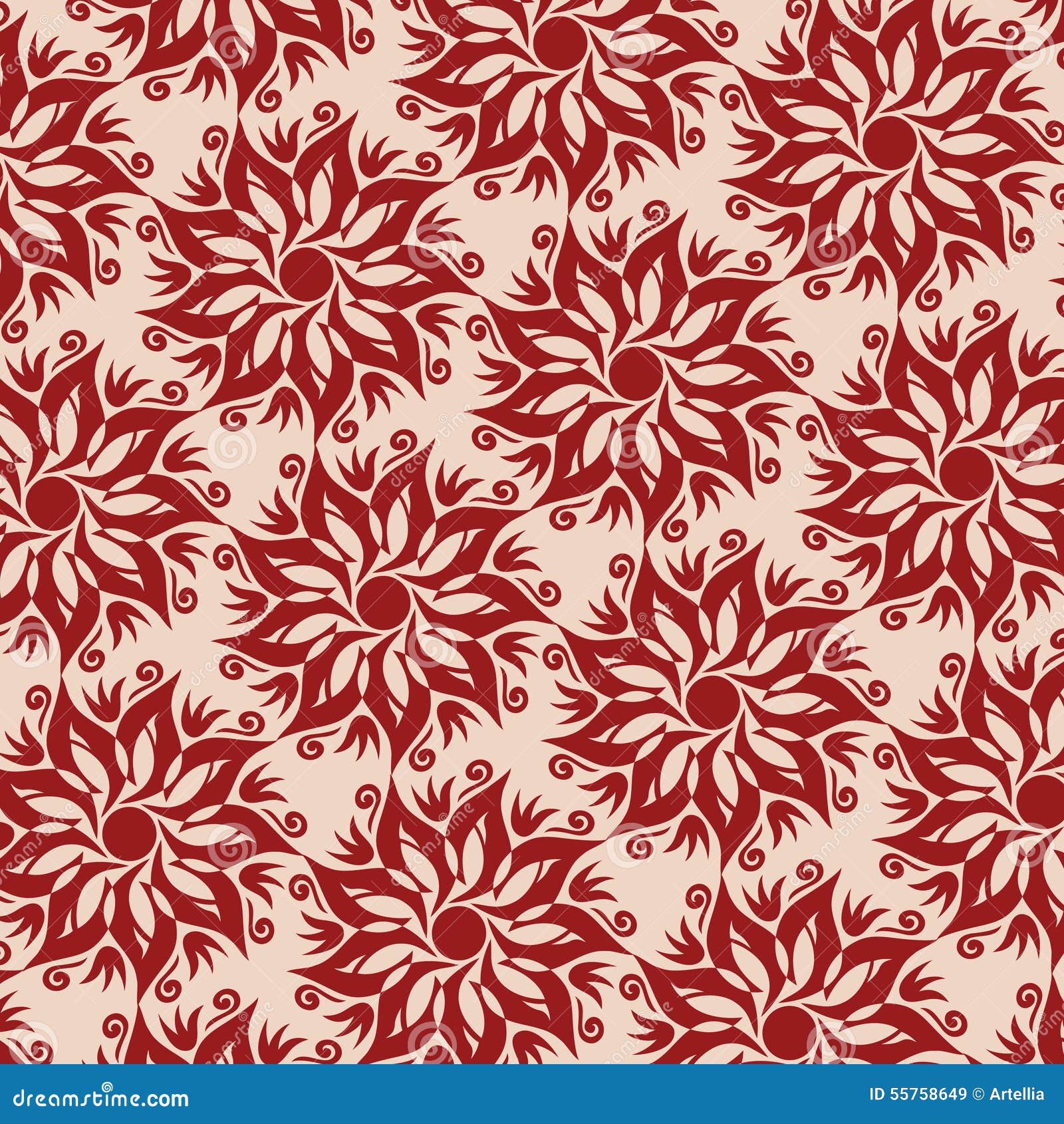 Flower Mandala Pattern Beige Red Colors Stock Illustrations – 103 ...