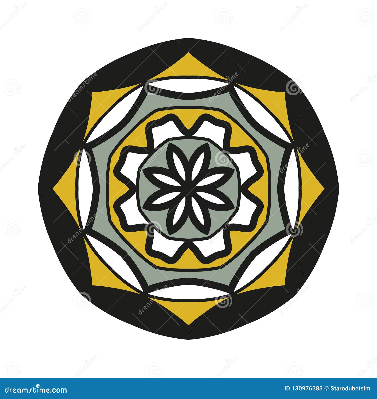 Mandala shape stock vector. Illustration of style, round - 130976383