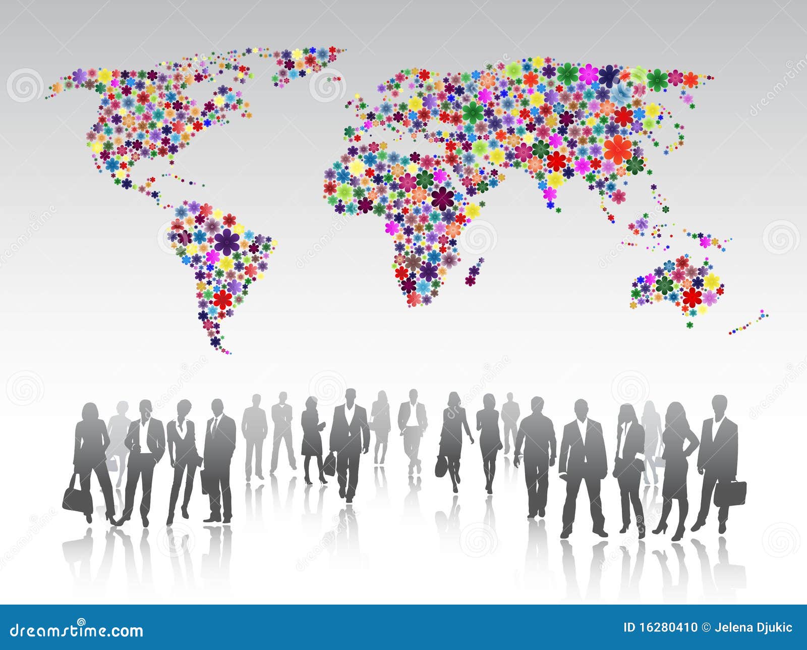 Flower map stock vector. Illustration of pose, global - 16280410