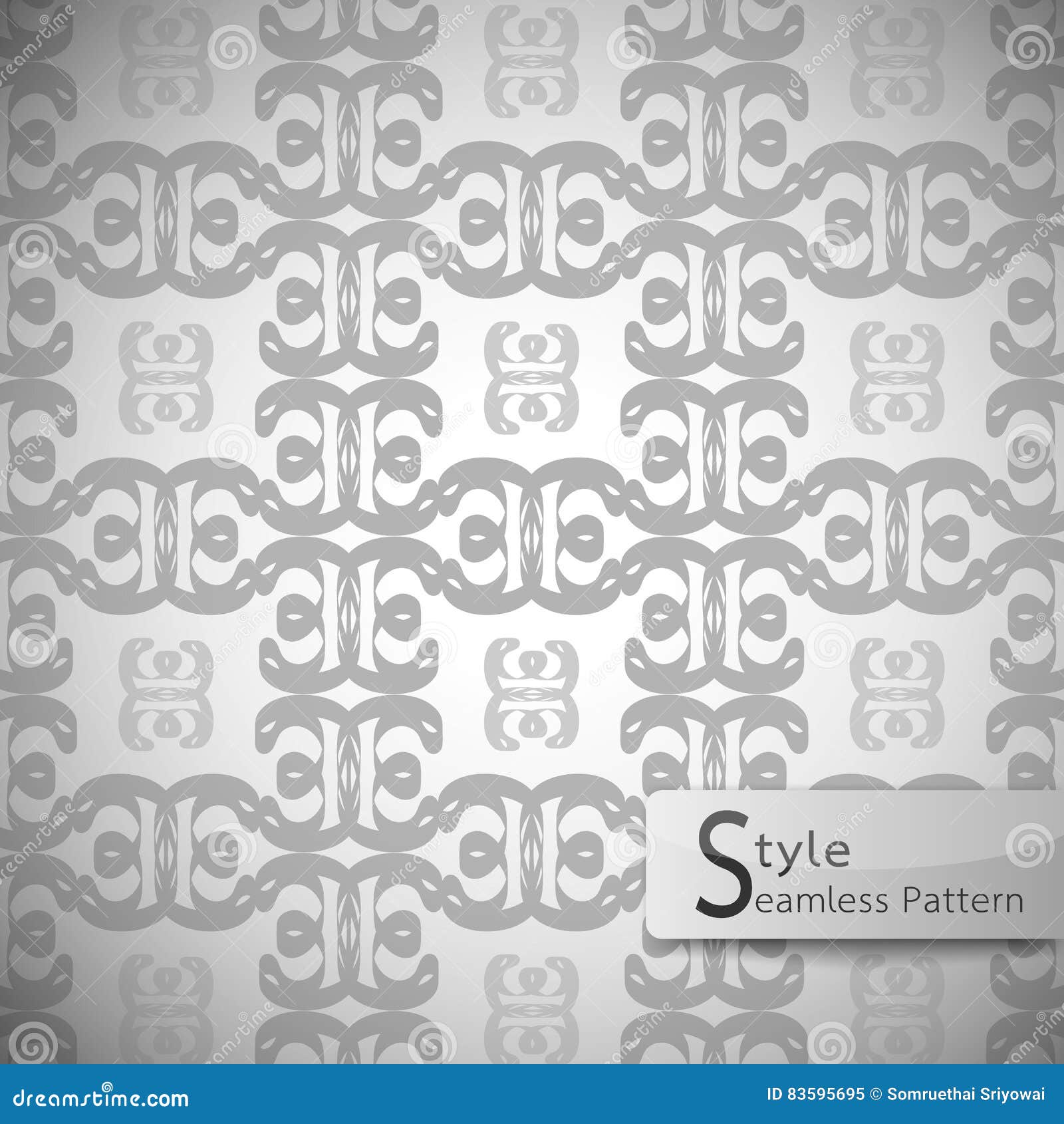 Flower Monochrome Lattice Vintage Geometric Seamless Pattern Vector