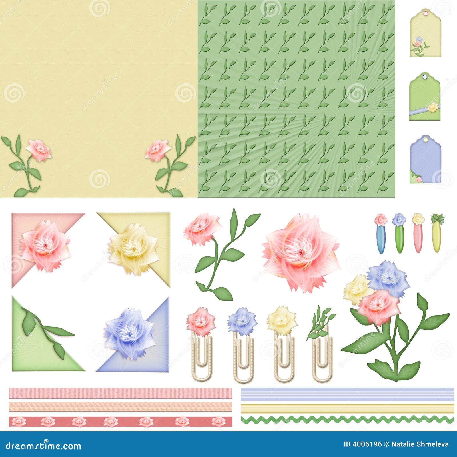 Flower mood scrapbook kit stock illustration. Illustration of design ...