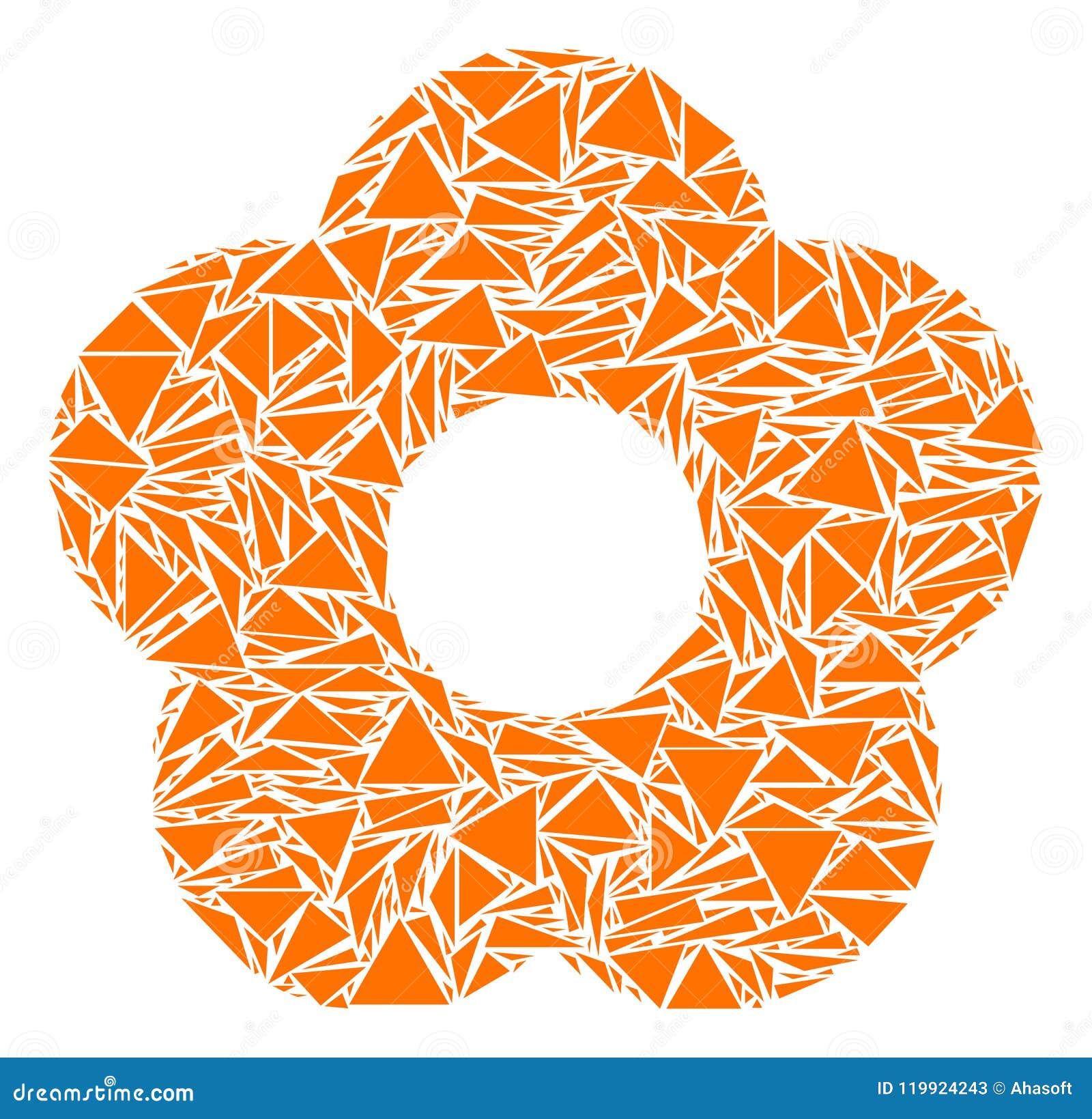 Flower Mosaic of Triangles stock vector. Illustration of design - 119924243