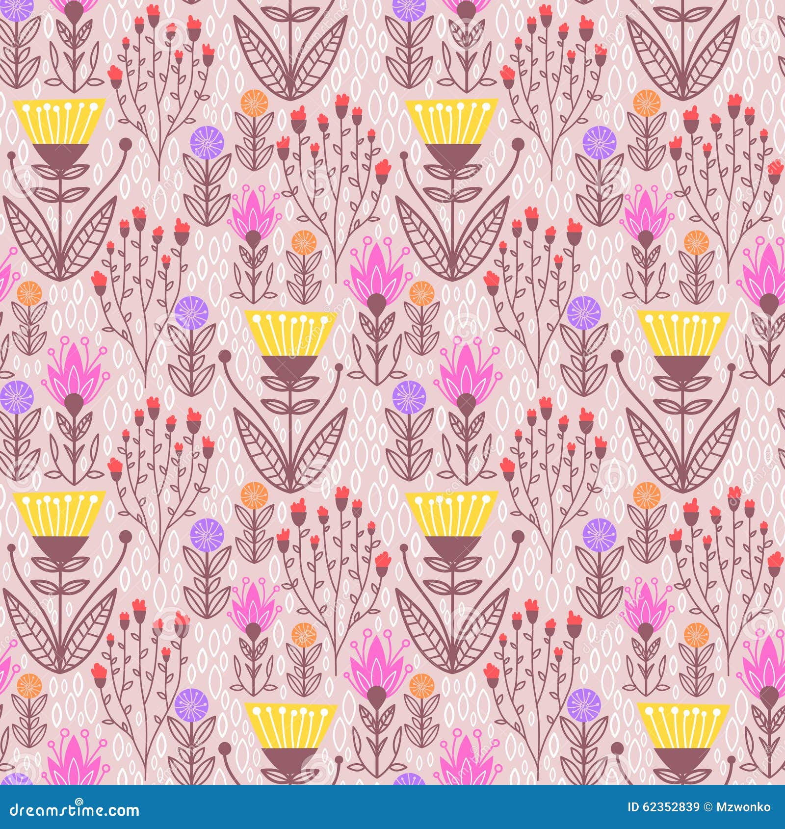Flower nature pattern stock vector. Illustration of feminine - 62352839