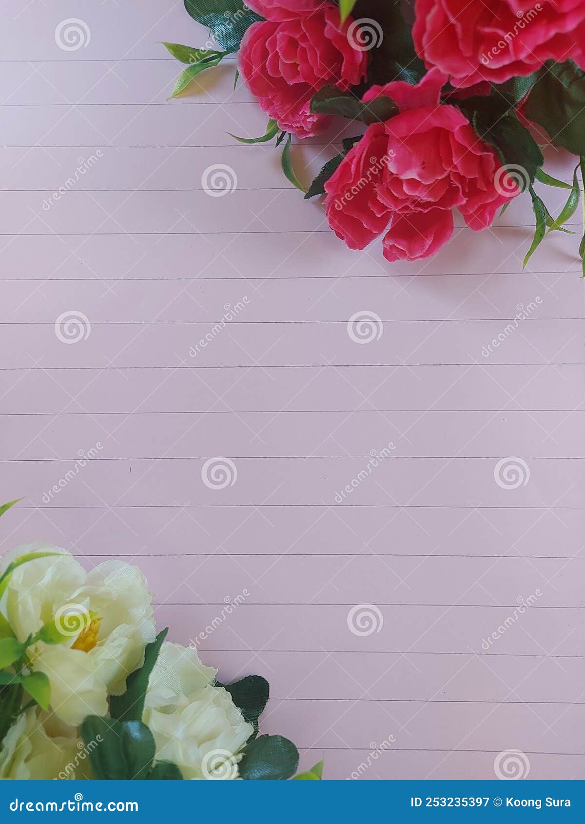 The Flower on the Note Paper. Stock Image - Image of plant, blossom ...