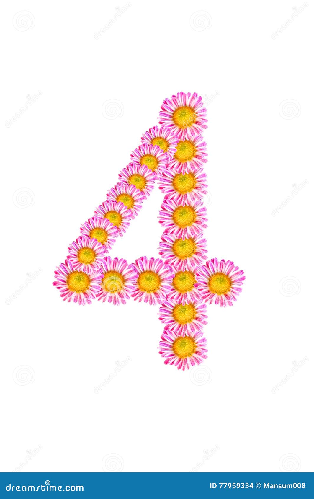 Flower number four stock photo. Image of advertisement - 77959334