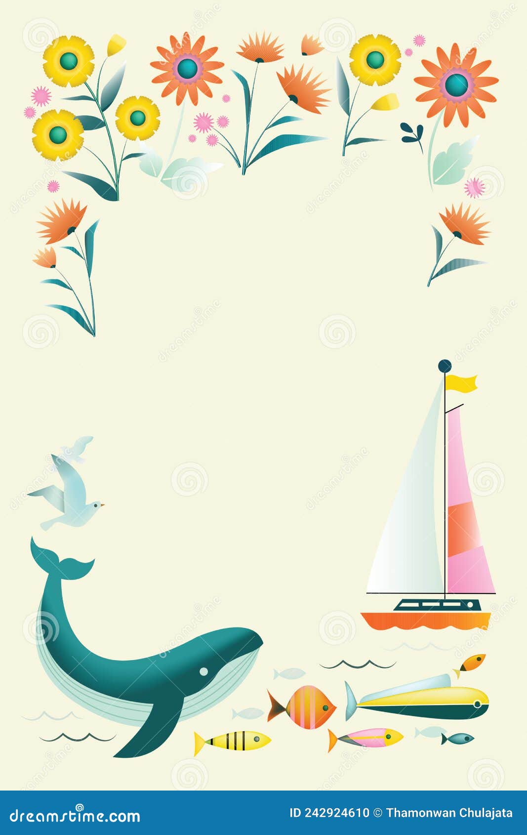 Ocean Border Vector Illustration | CartoonDealer.com #10740724