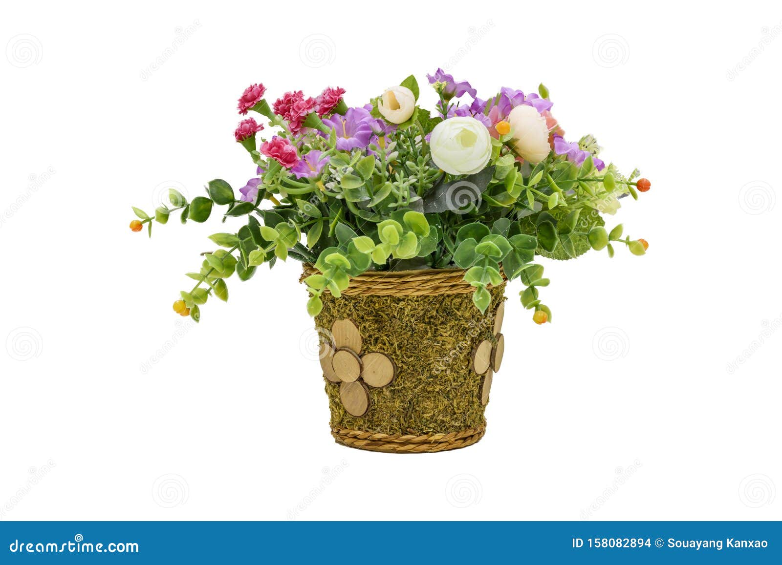 Flower on office desks stock photo. Image of desktop - 158082894