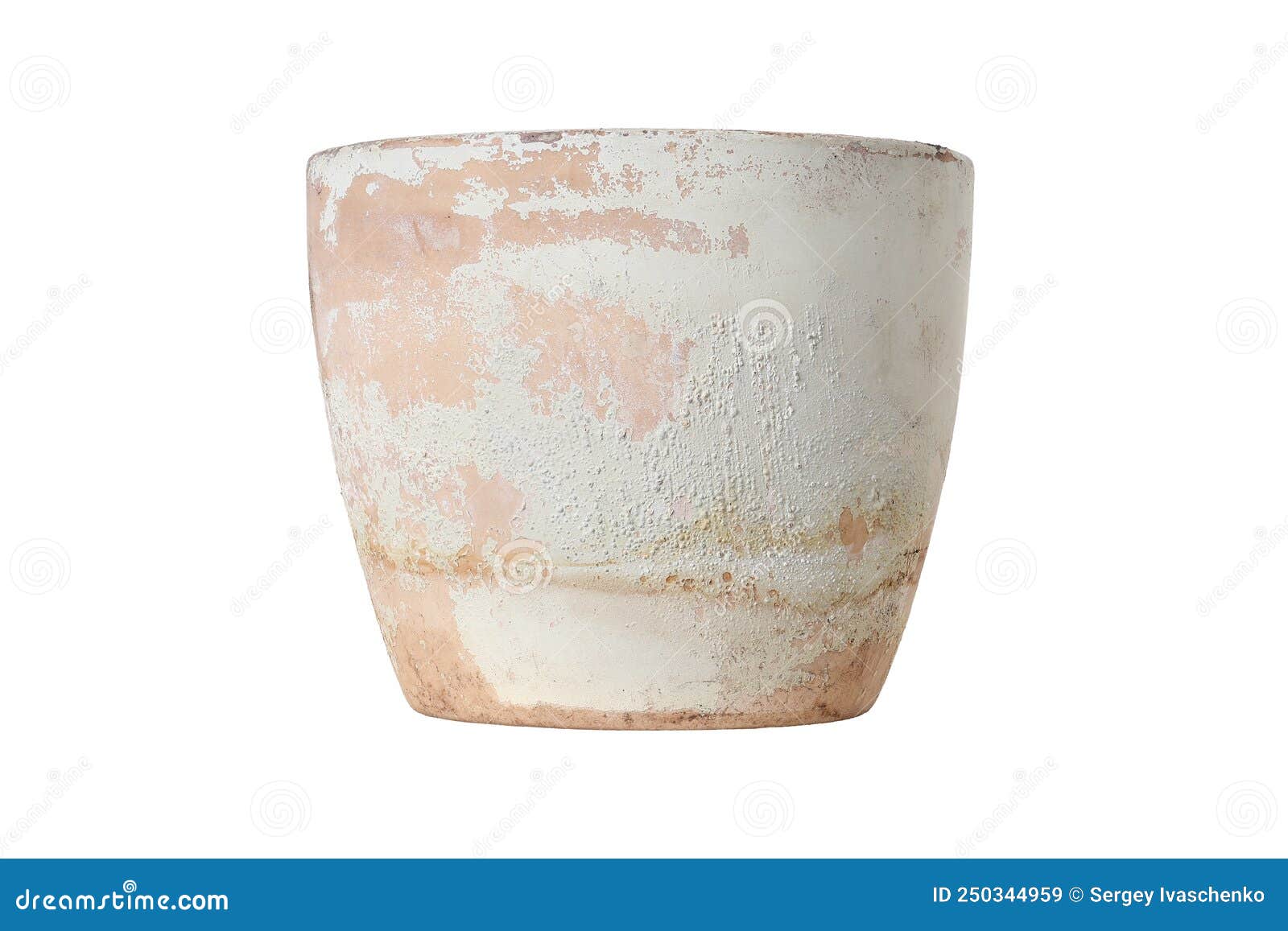 Flower Old Pot on a Light Background. Stock Image - Image of empty ...