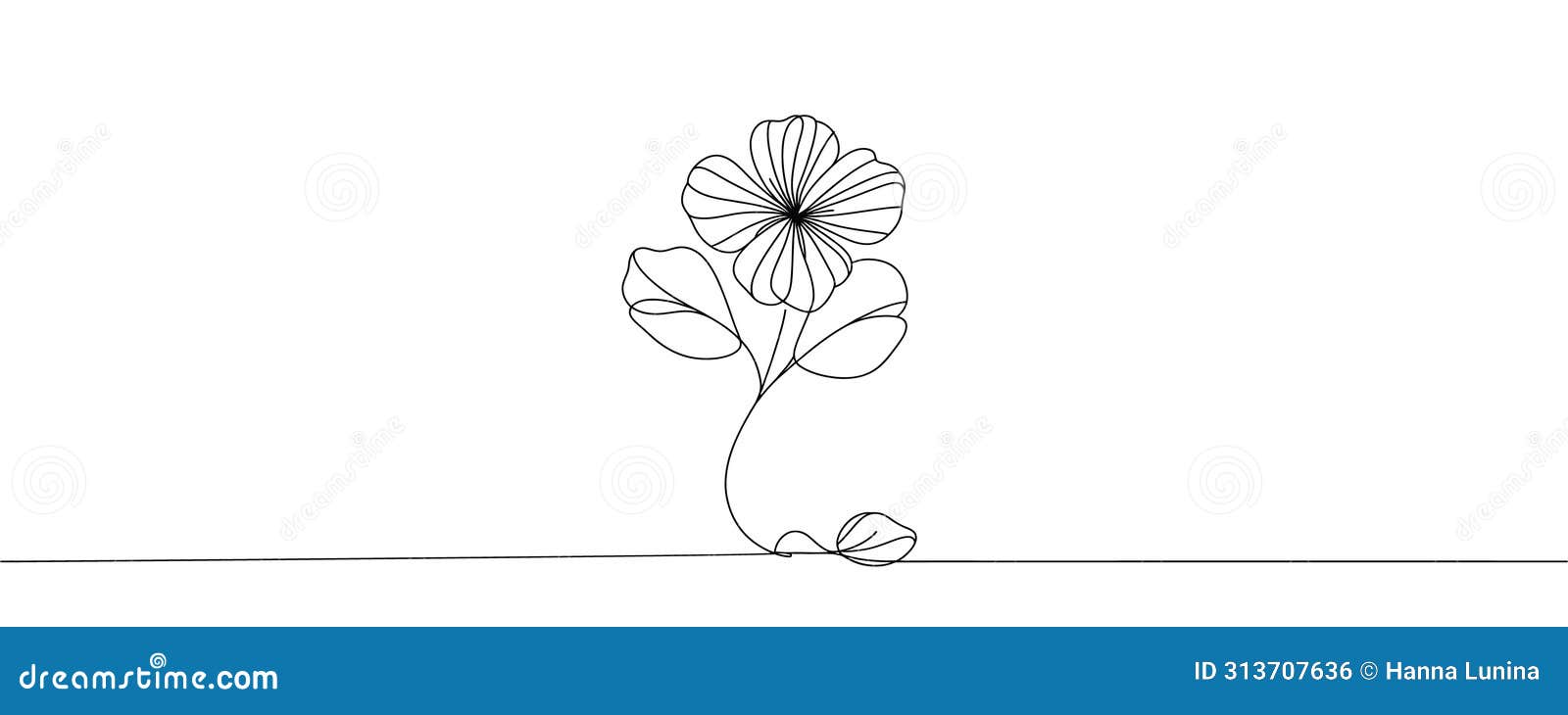 Flower in One Continuous Line. Vector Graphics of a Delicate Flower in ...