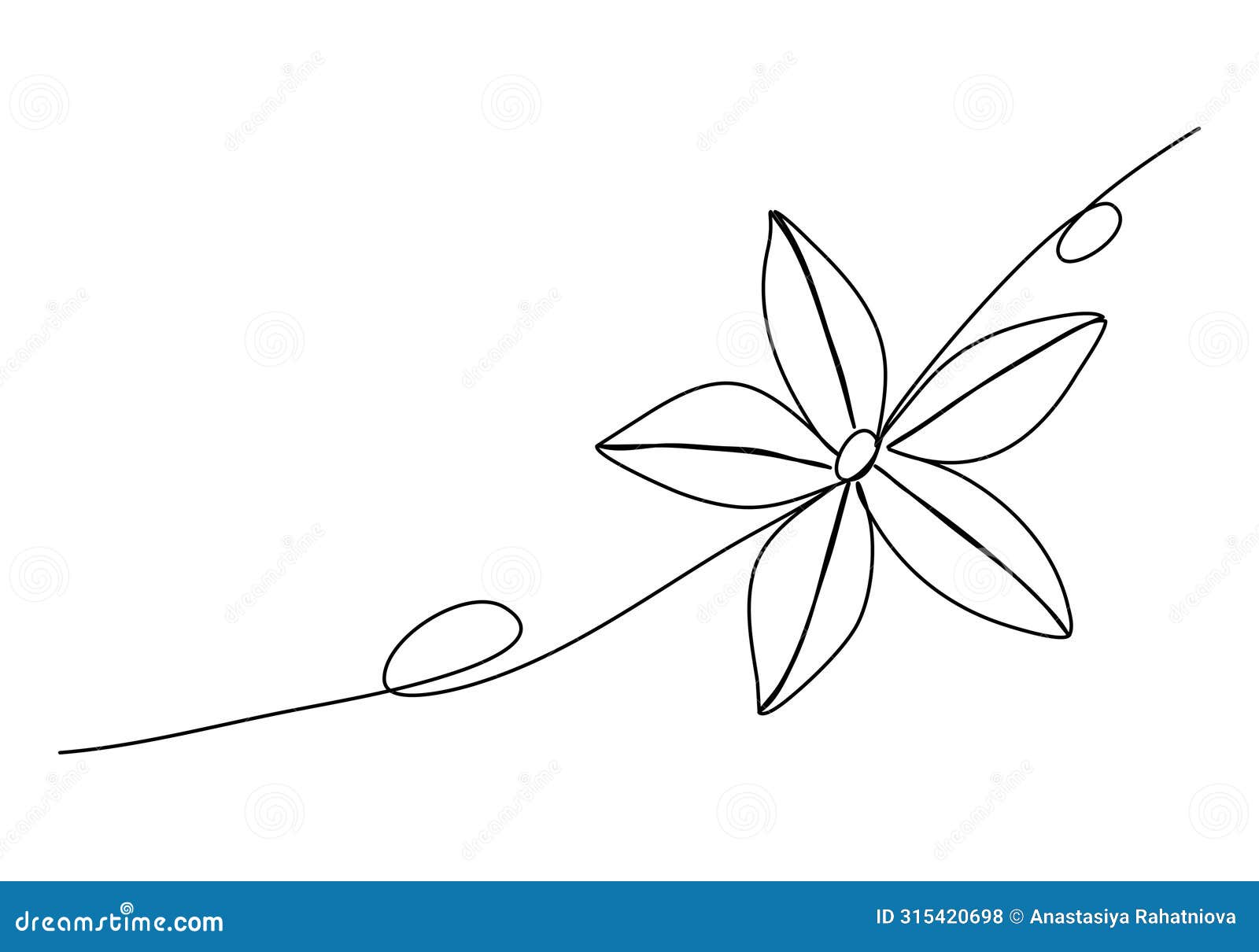 Flower. One Line Drawing Vector Illustration Stock Vector ...