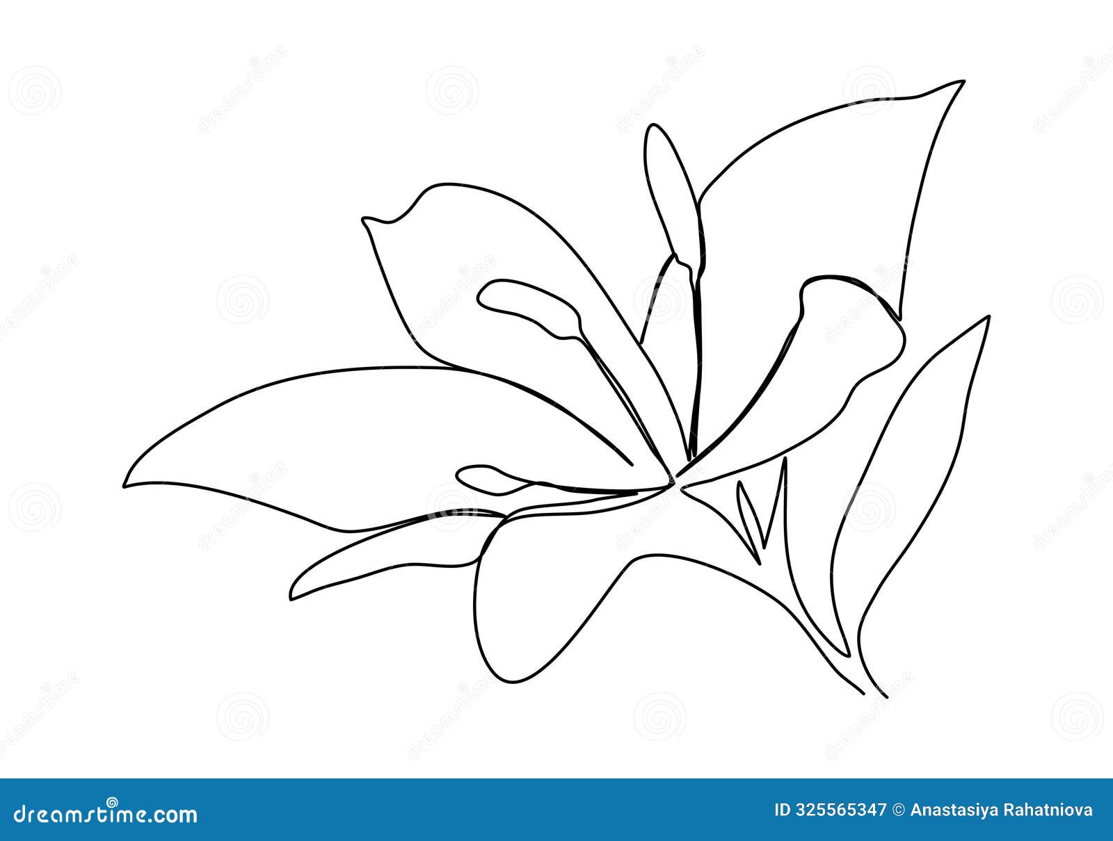 Flower. One Line Drawing Vector Illustration Stock Vector ...