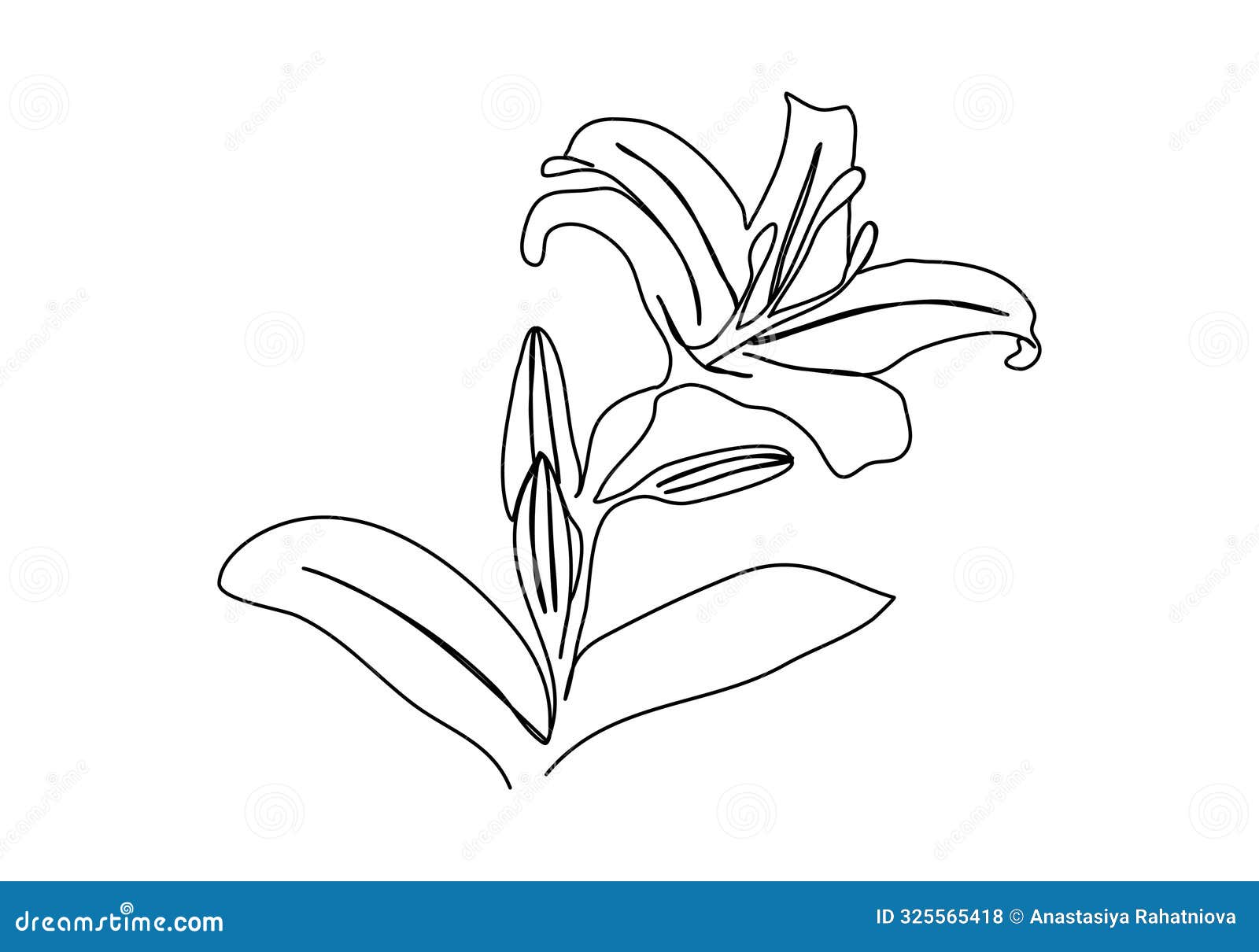 Flower. One Line Drawing Vector Illustration Stock Vector ...