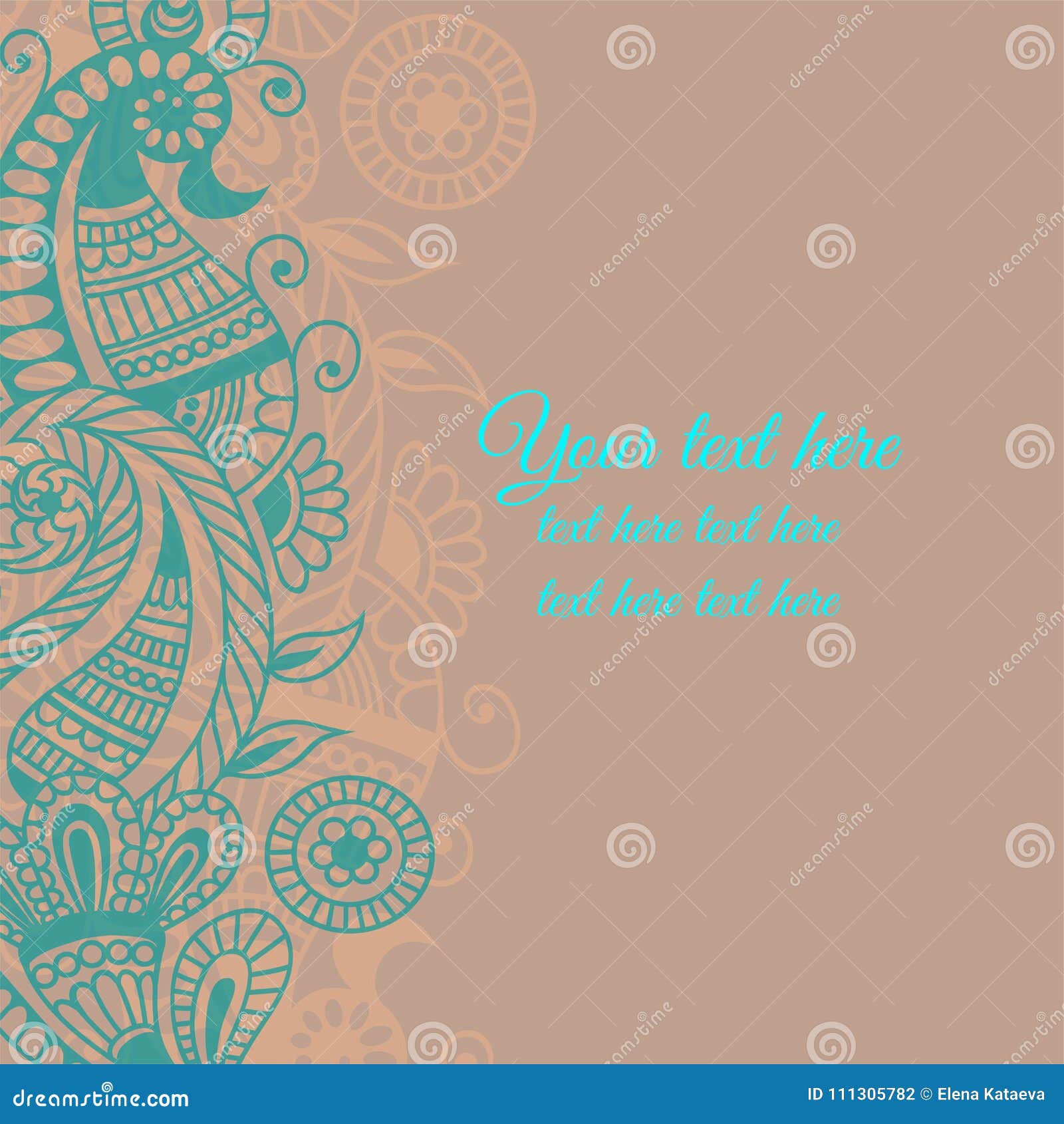 Vector Flower Ornament in Indian Style Stock Illustration ...