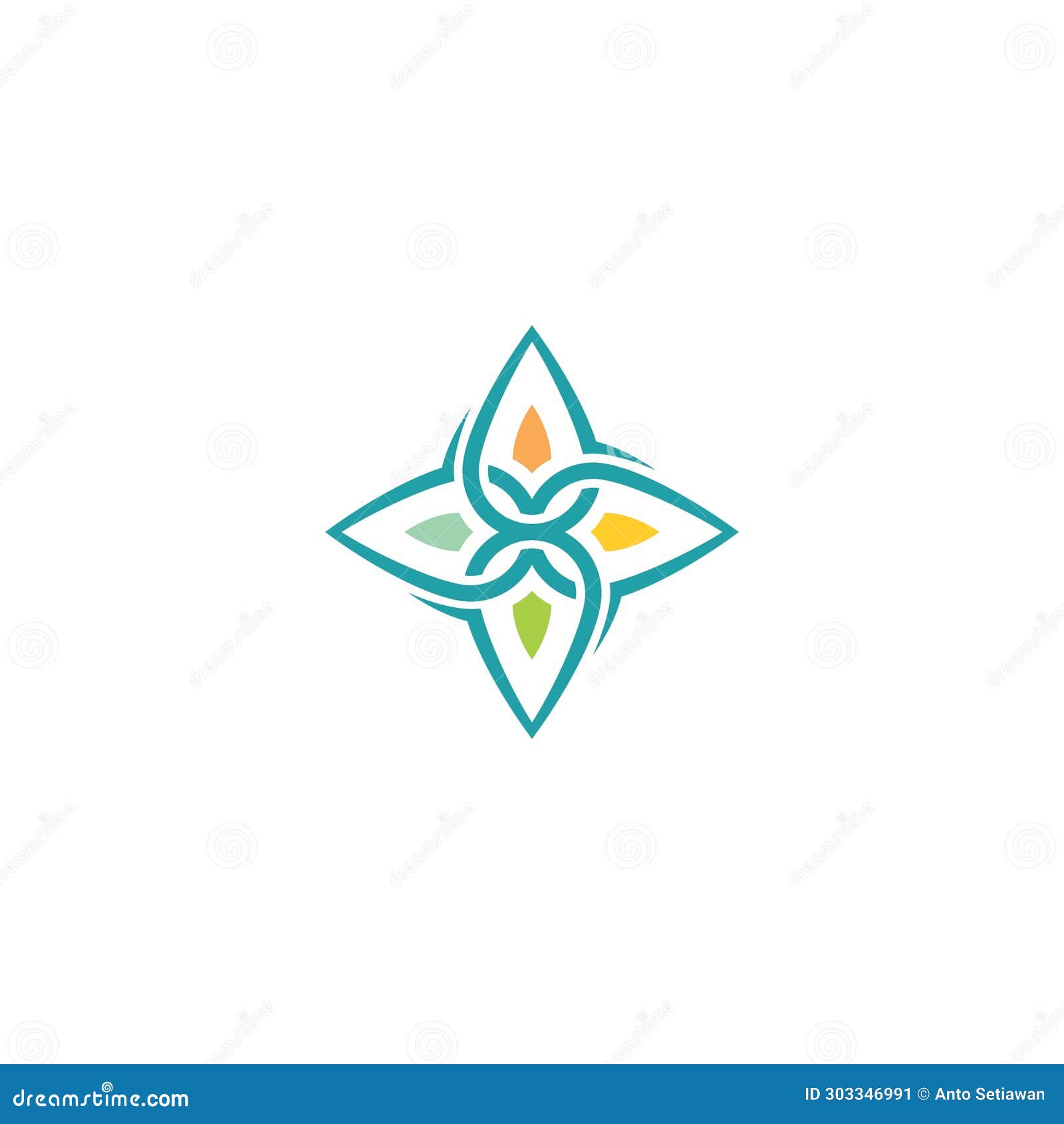 Flower Ornament Logo. Motif Logo Vector Stock Illustration ...