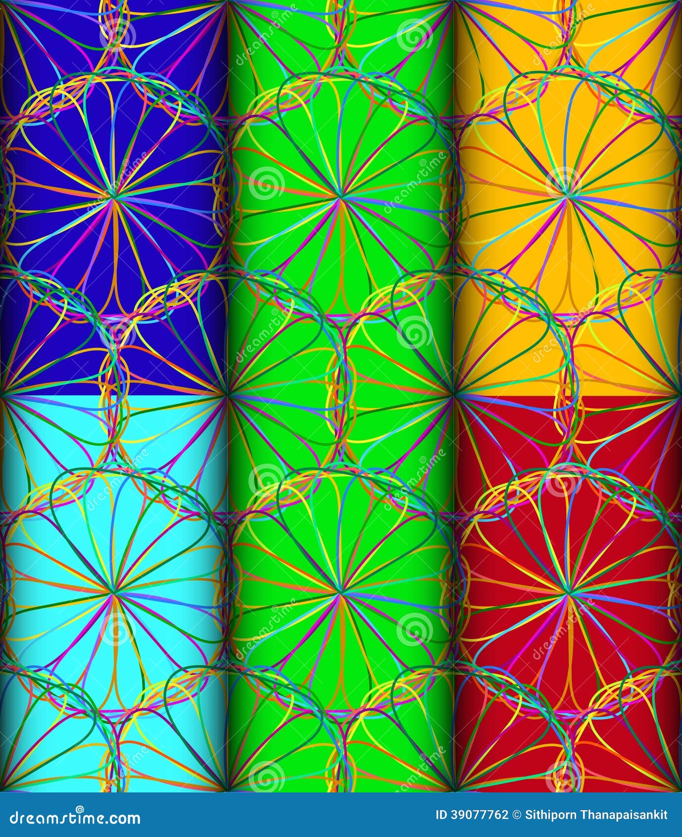 Flower Outline Colorful Pattern Pack Stock Vector - Illustration of ...