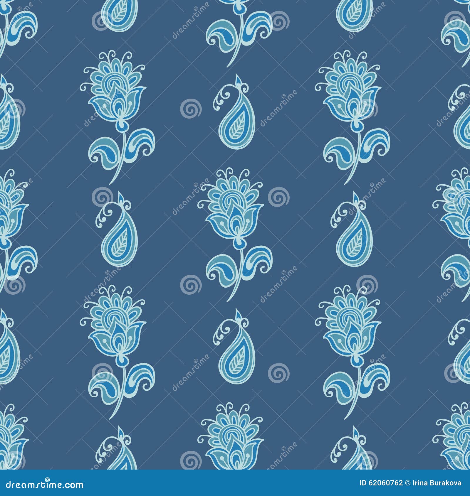 Flower paisley pattern stock vector. Illustration of retro - 62060762