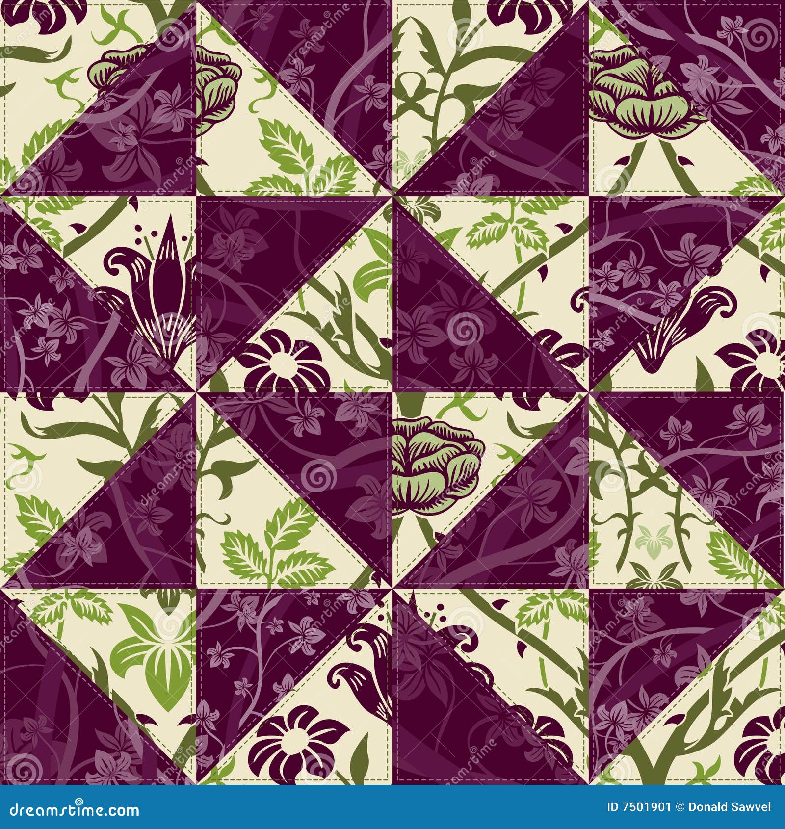 Flower Patchwork stock vector. Illustration of vector - 7501901