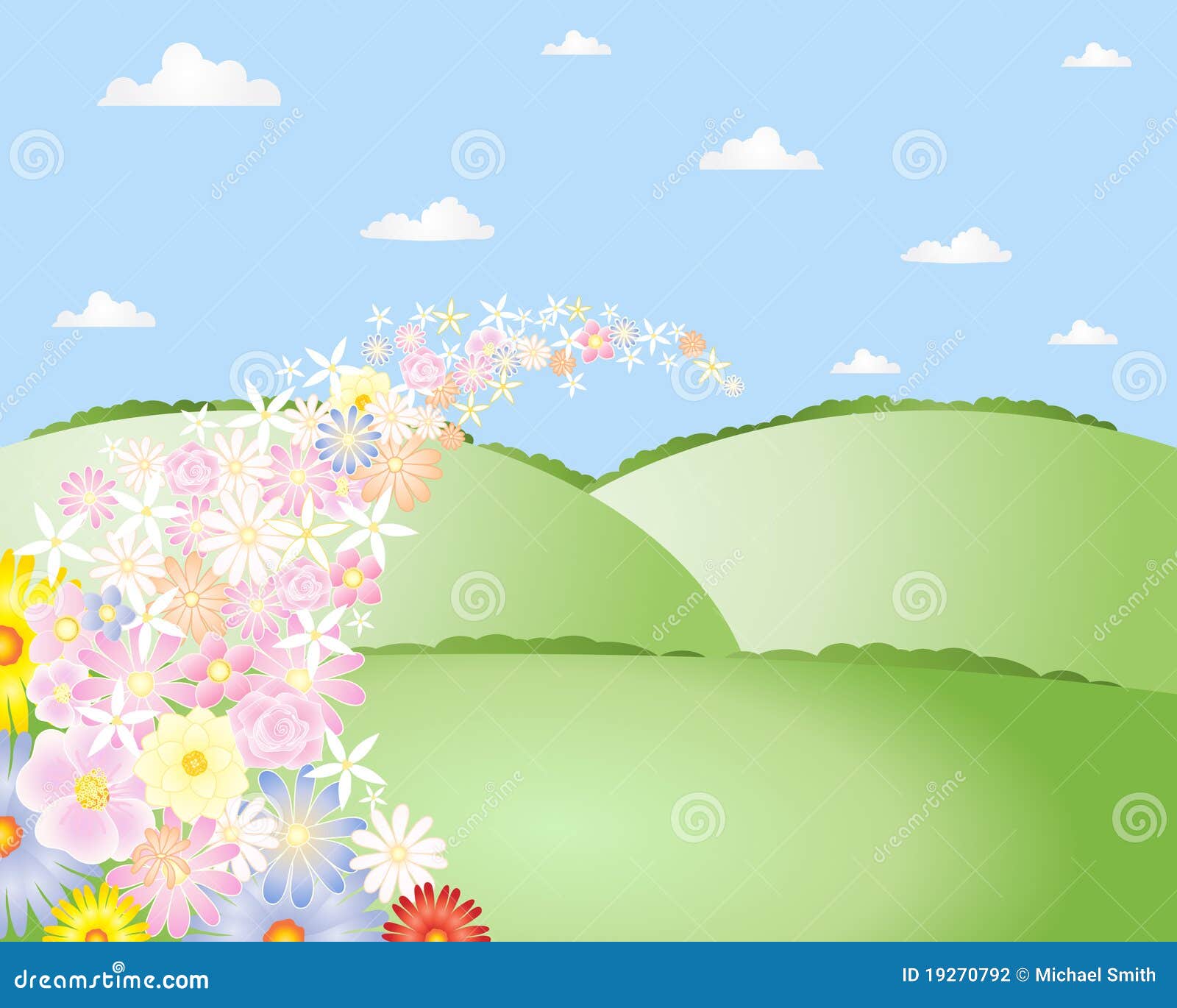 Flower path stock vector. Illustration of landscape, decorative - 19270792