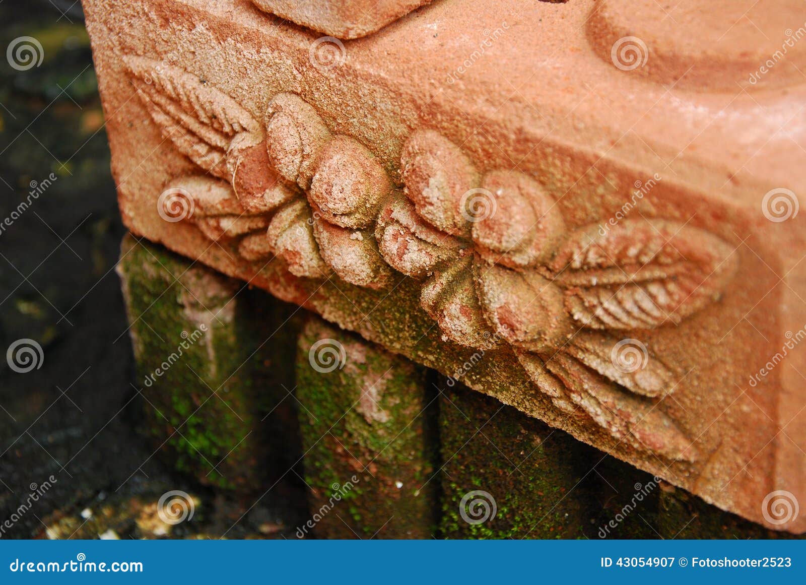 Flower Pattern Art on Brick Stock Image - Image of cloud, color: 43054907