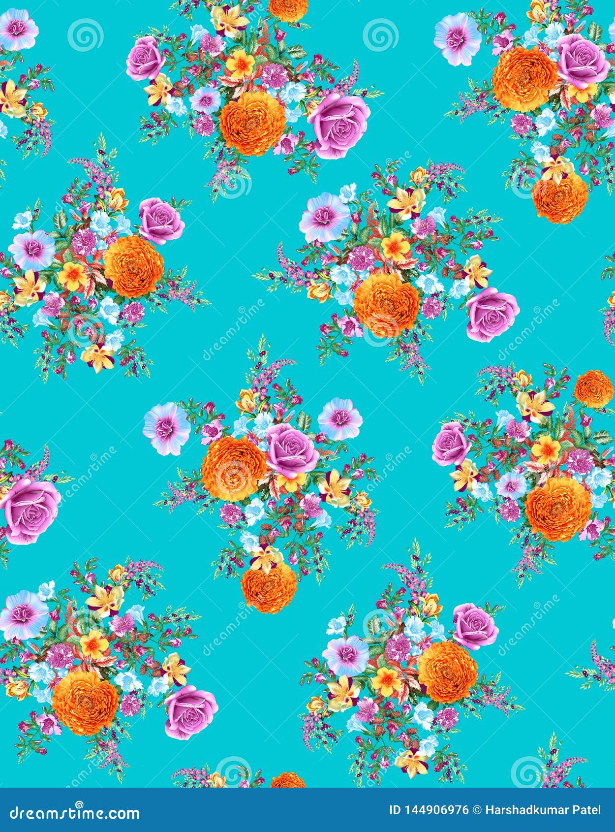 Abstract Colorful Block Print Pattern Stock Illustration - Illustration ...