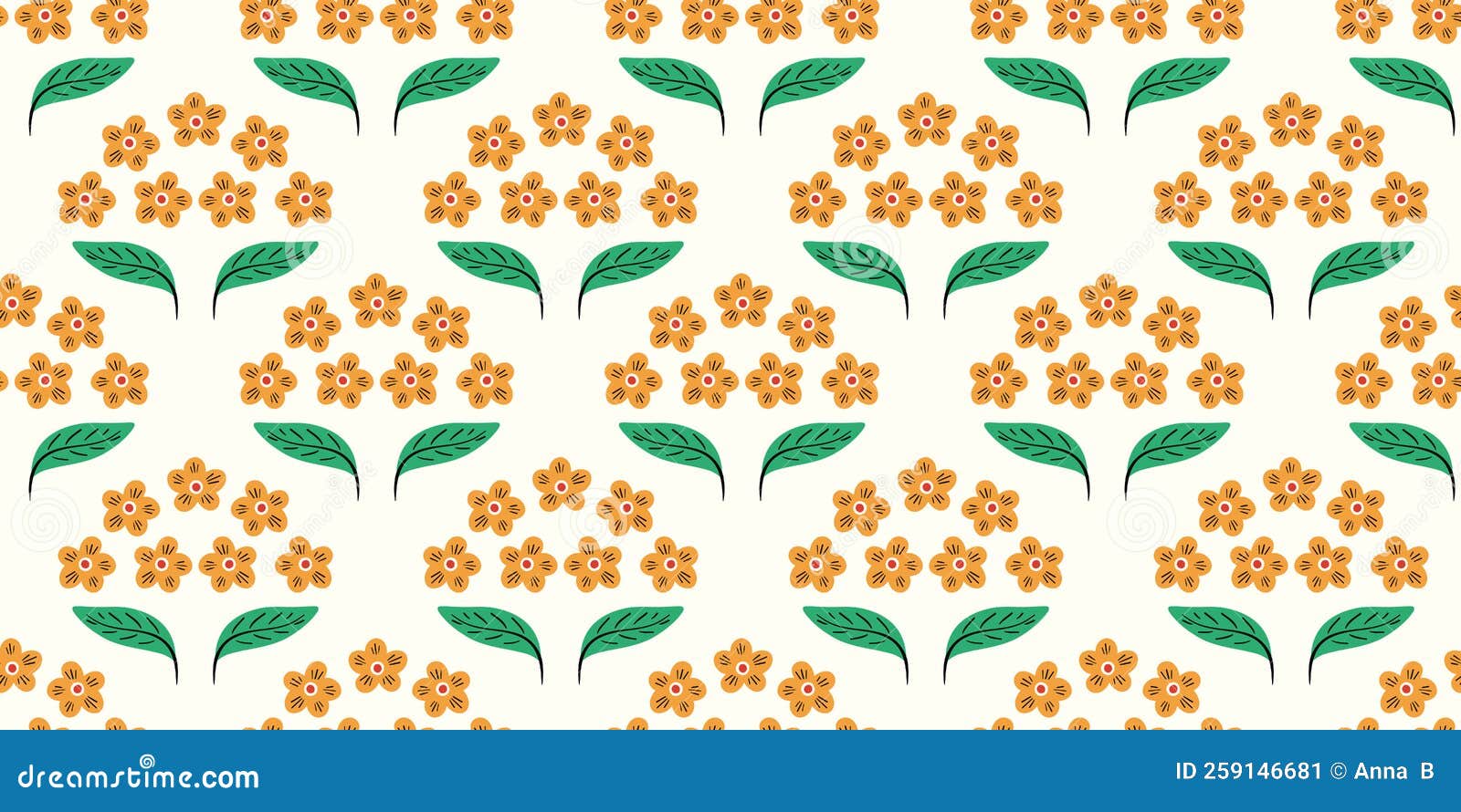 Flower Pattern Background Vector Border, Seamless Repeat Design Banner ...