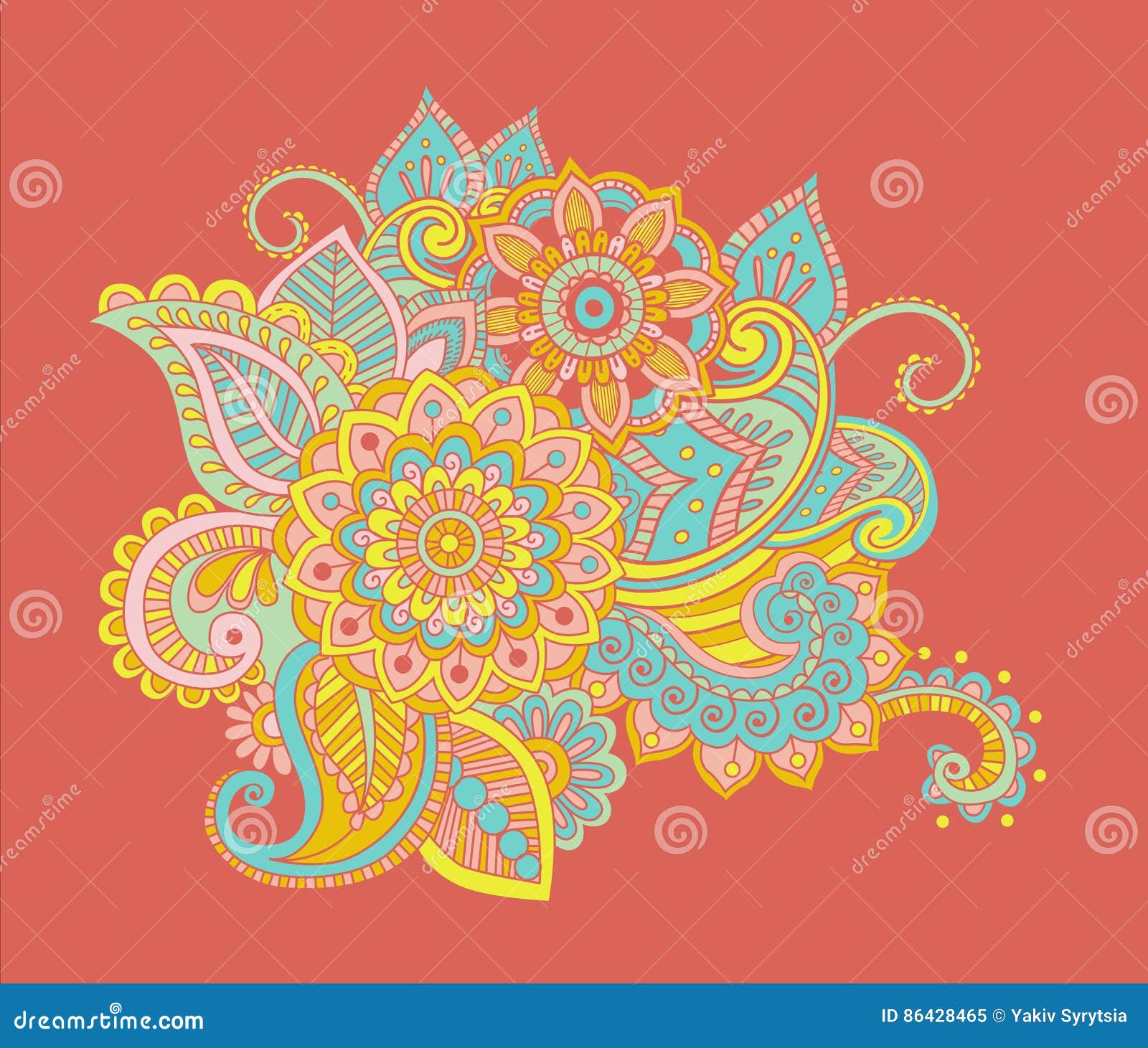 Flower Pattern Bright Abstract Wallpaper Vintage Stock Vector ...