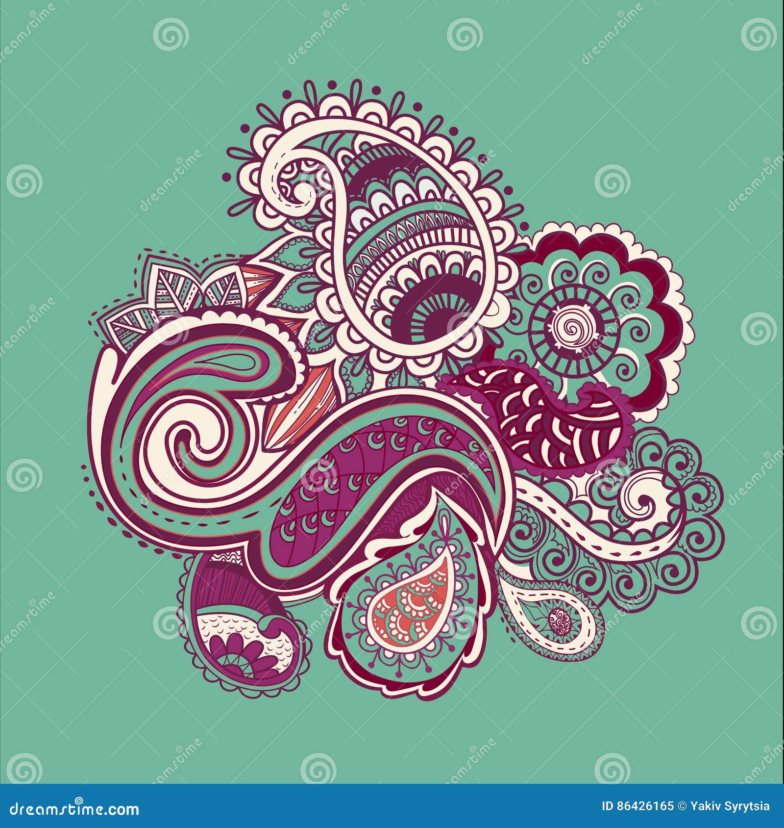Flower Pattern Bright Abstract Wallpaper Vintage Stock Vector ...