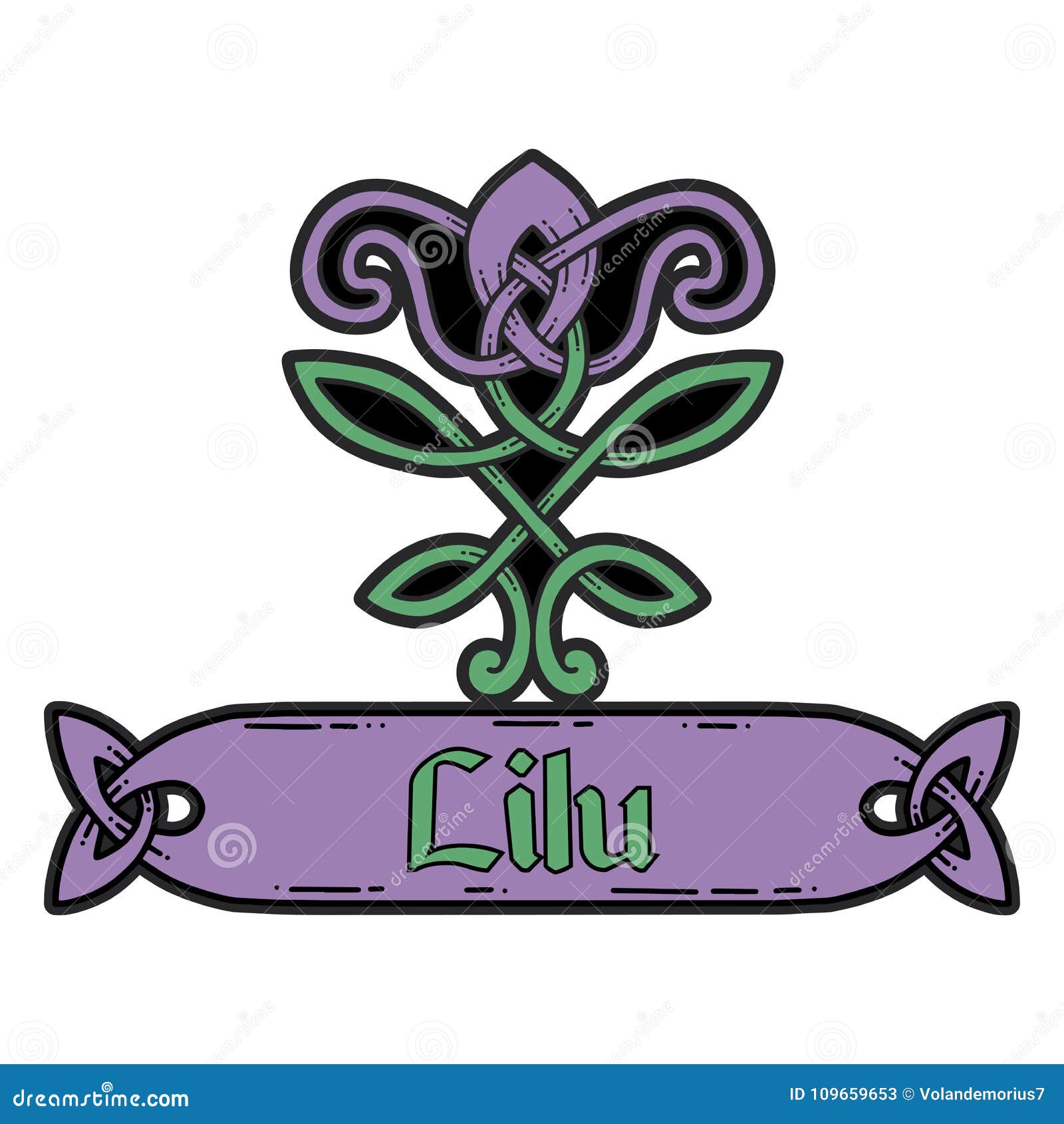 Flower Pattern in the Celtic Style. Stock Vector - Illustration of ...