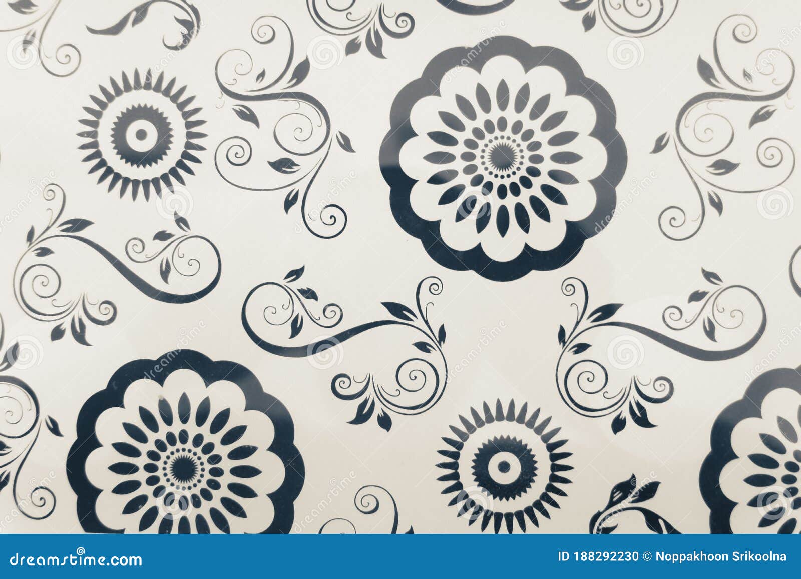 Flower Pattern on Clear Plastic Background Stock Illustration ...