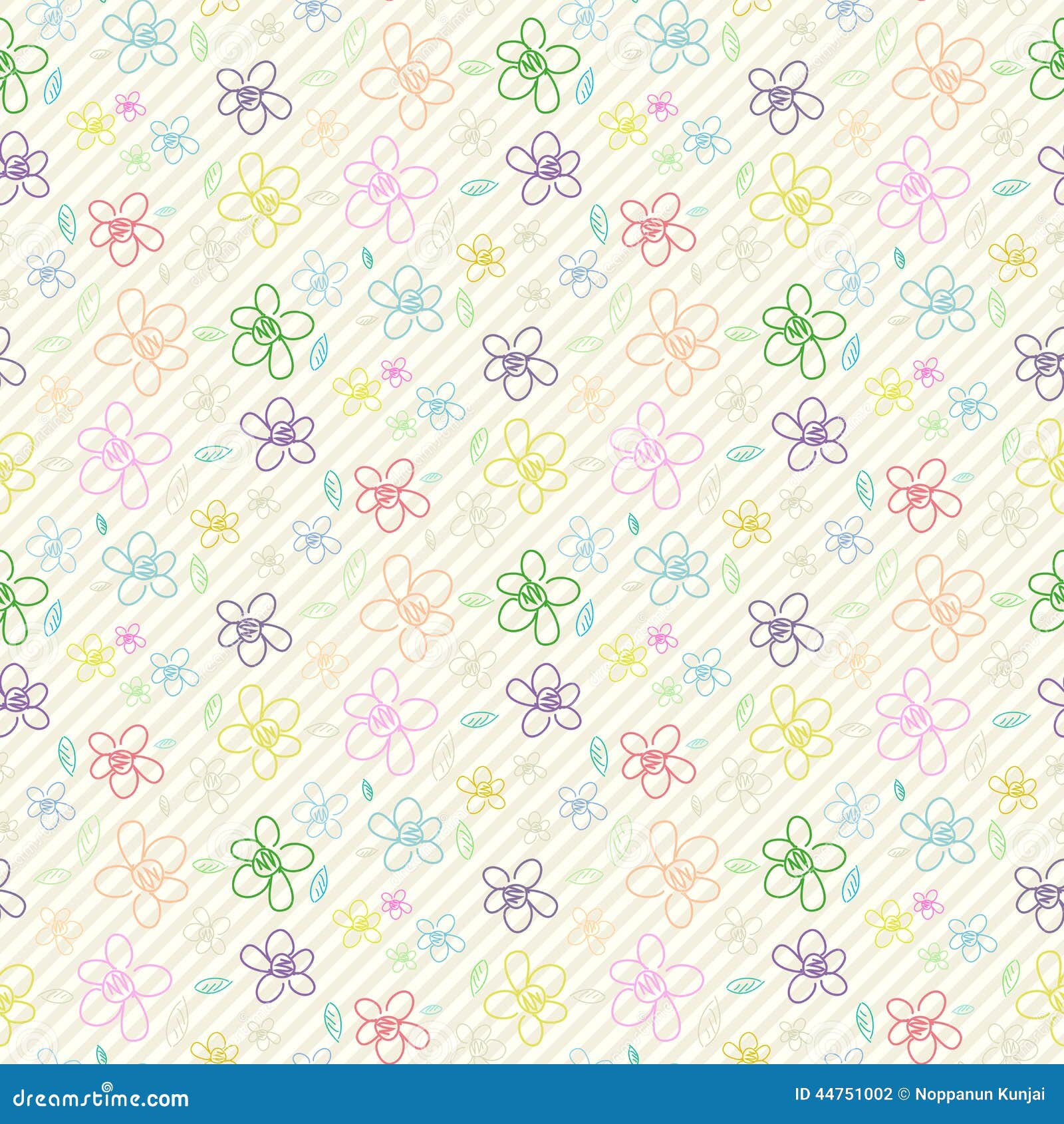 Flower Pattern_Color 04 stock vector. Illustration of decor - 44751002