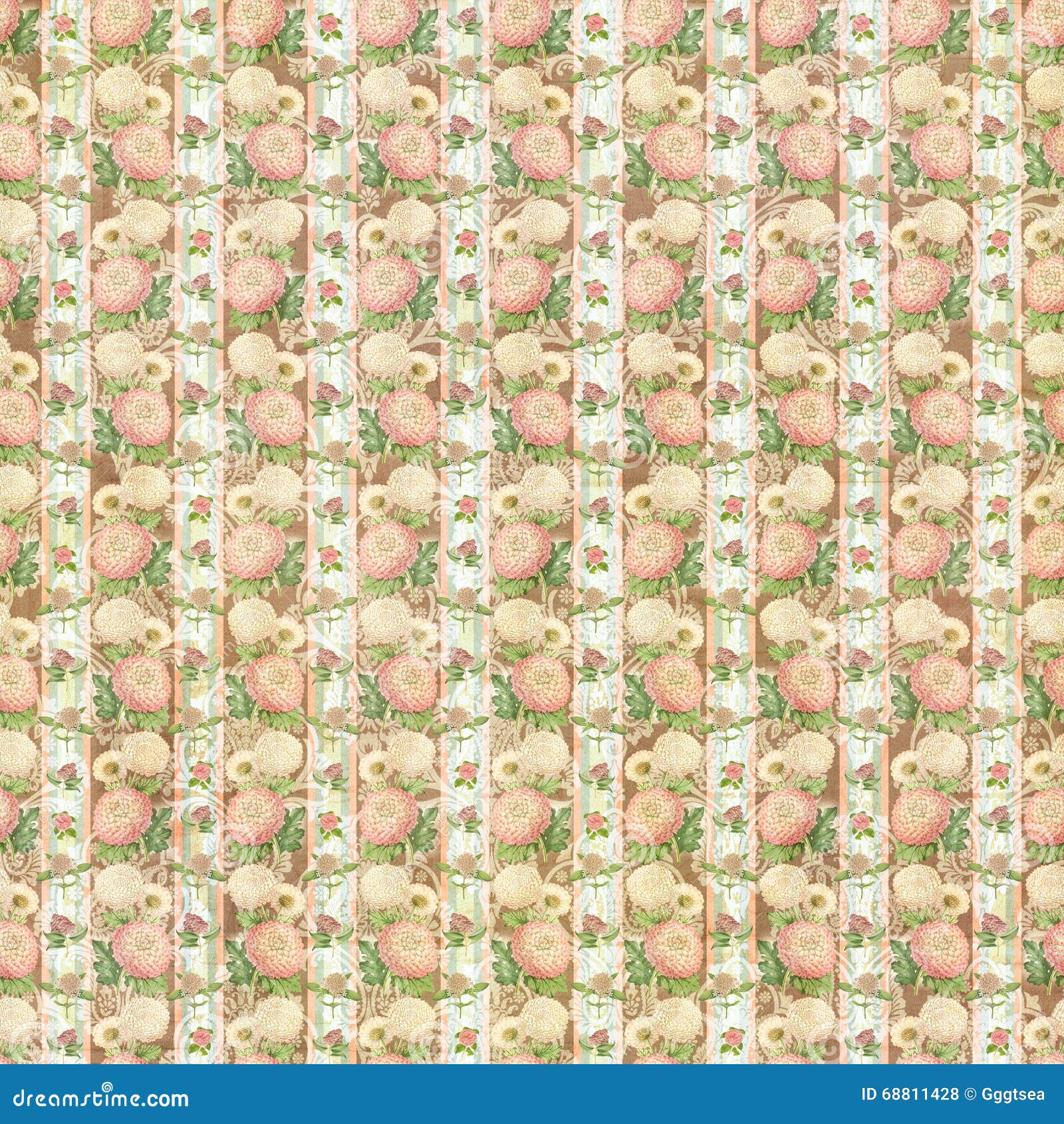 Flower Pattern Design Paper Wallpaper Stock Illustration - Illustration ...