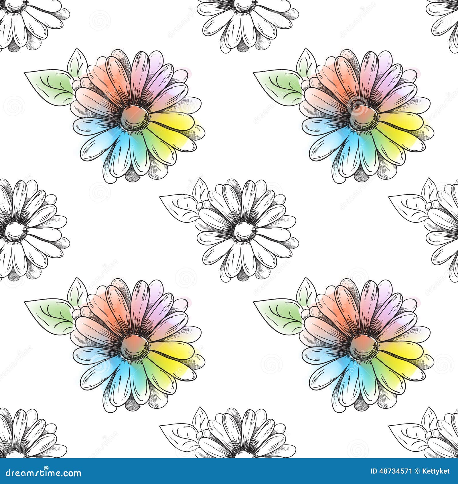 Flower Drawing Designs With Colours