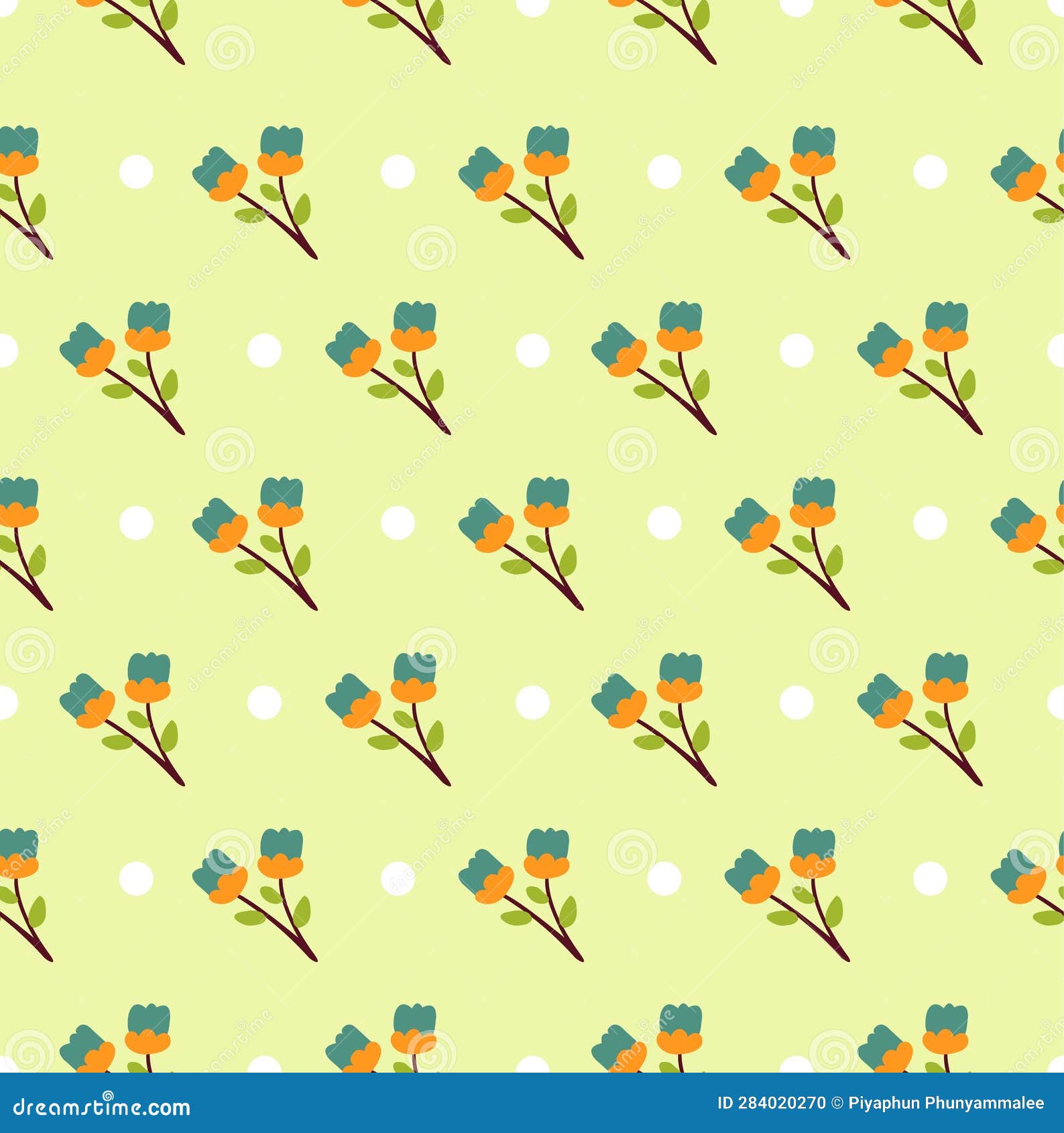 Graphic Flower Pattern Fabric with Circle 4 Stock Vector - Illustration ...