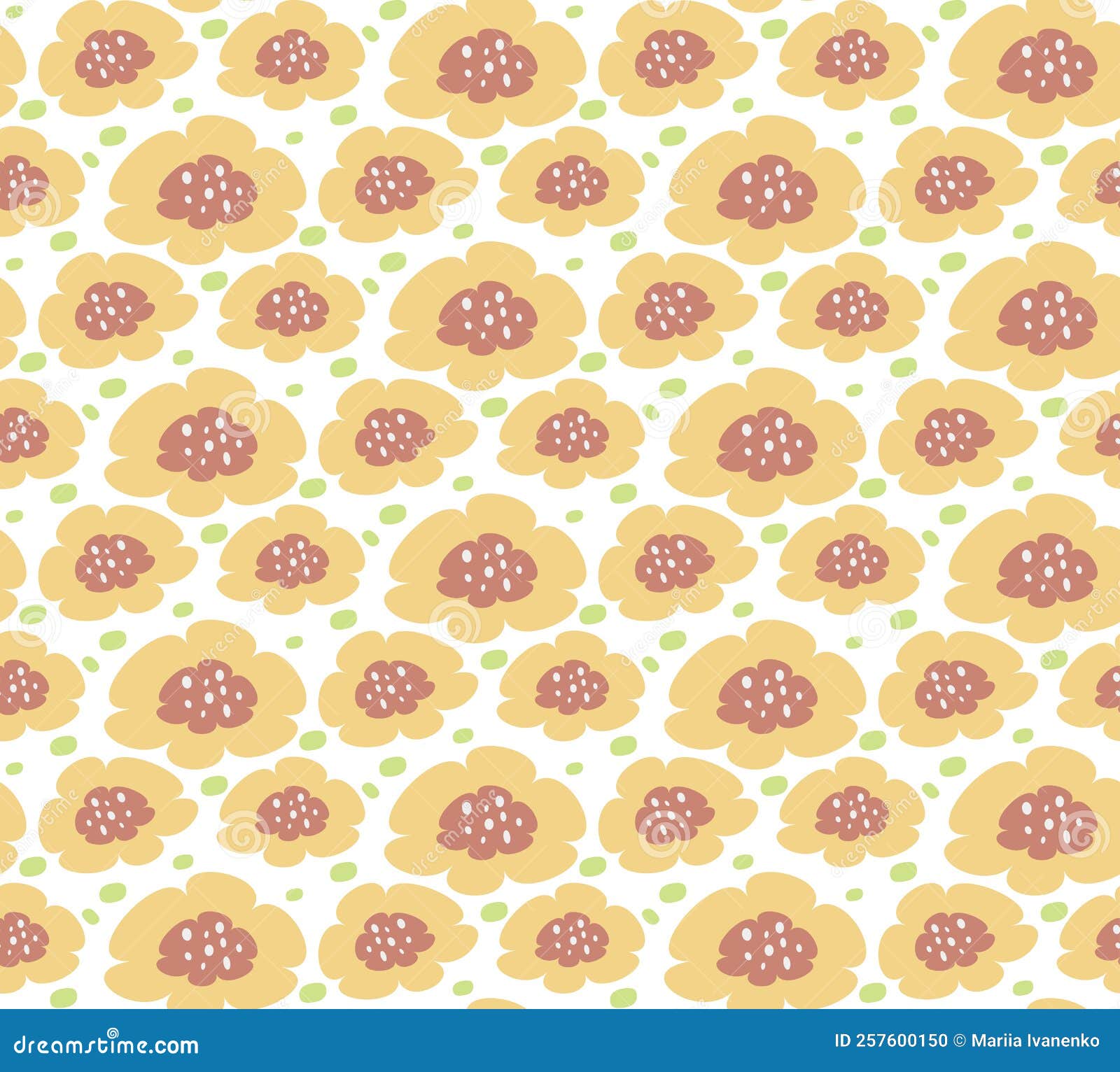 Flower Pattern Flat Plants Seamless Floral Pattern Vector Illustration ...