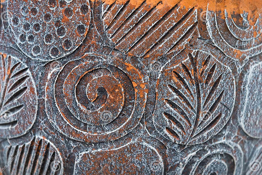 Flower Pattern on a Flower Pot. Stock Photo - Image of classic, ornate ...