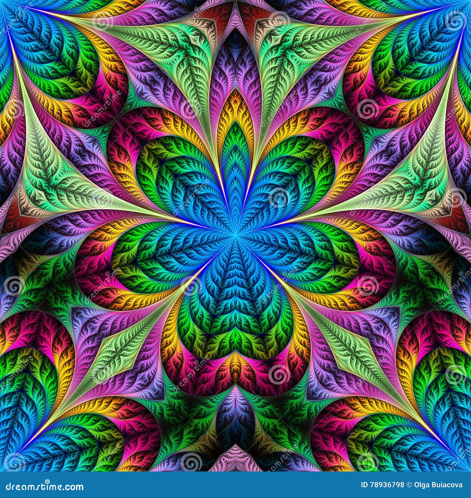 Flower Pattern in Fractal Design. Artwork for Creative Design, a Stock ...