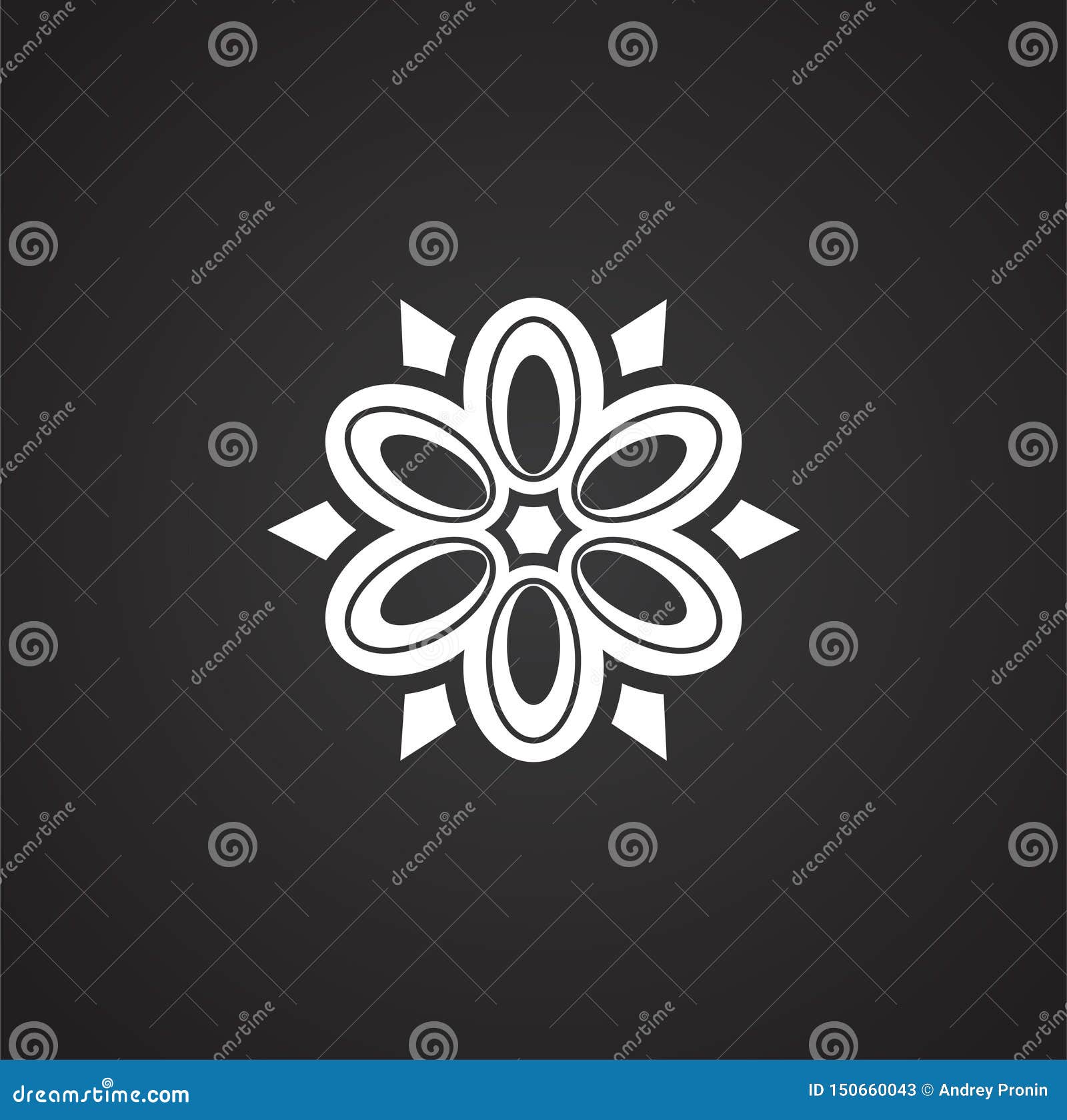 Flower Pattern Icon on Background for Graphic and Web Design. Simple ...