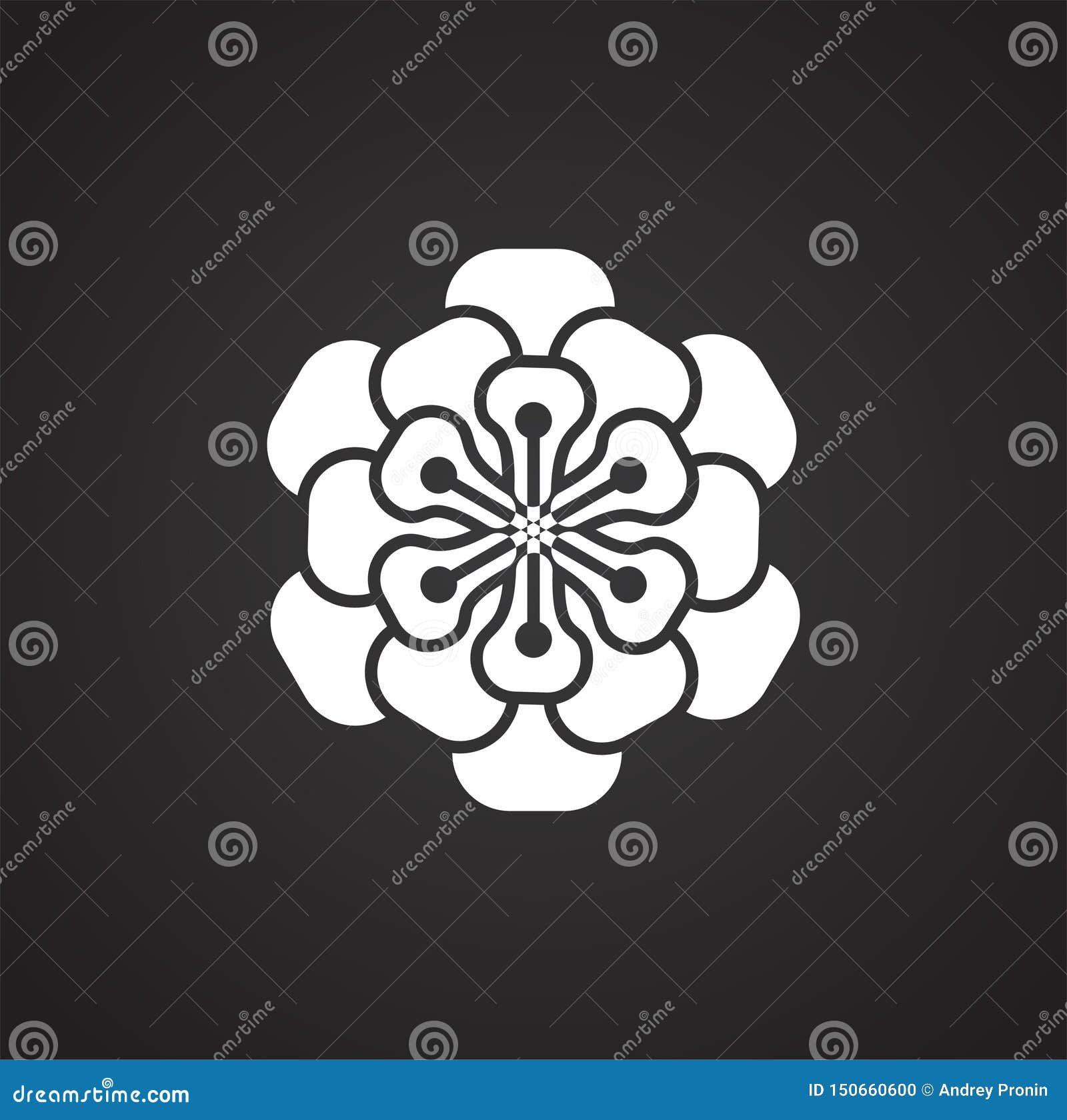 Flower Pattern Icon on Background for Graphic and Web Design. Simple ...