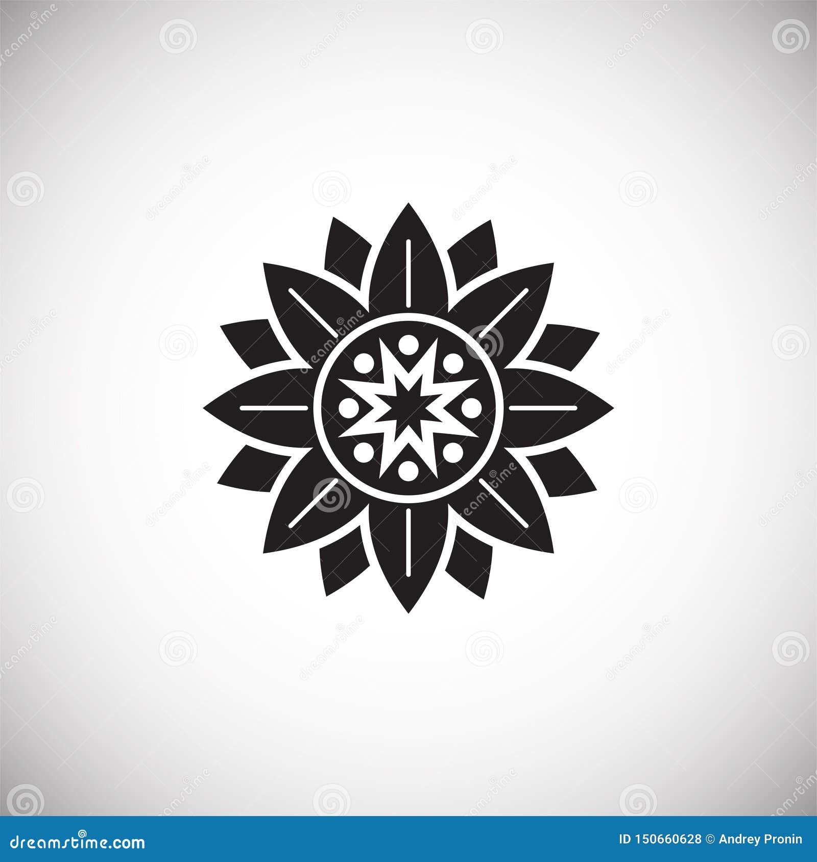 Flower Pattern Icon on Background for Graphic and Web Design. Simple ...